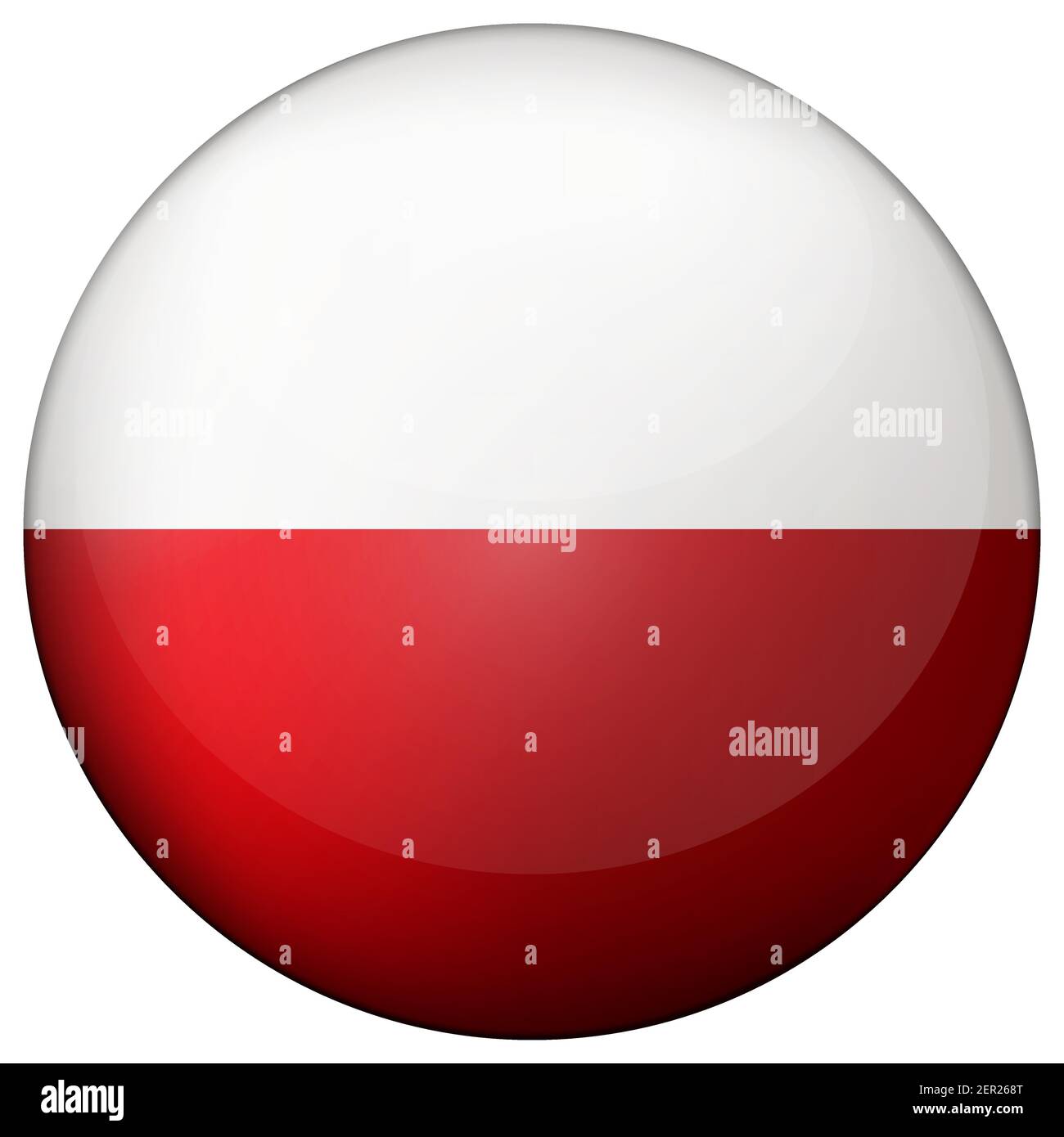 Glass light ball with flag of Poland. Round sphere, template icon ...