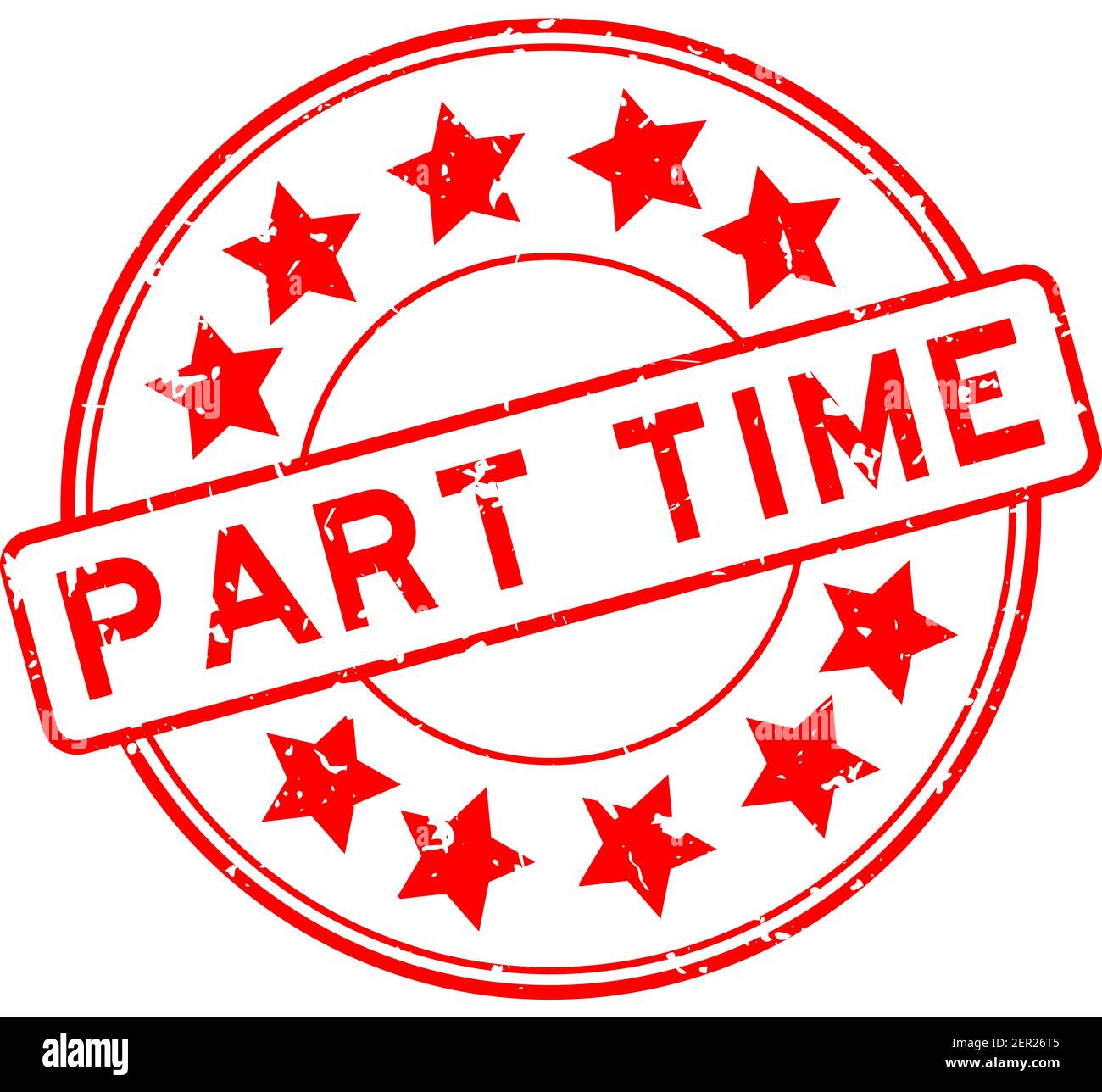 Grunge red part time word round rubber seal stamp on white background Stock Vector Image & Art ...