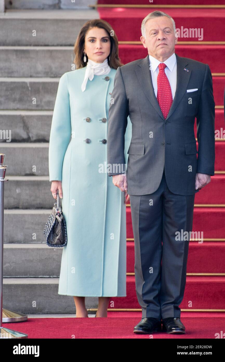 Queen Rania of Jordan, King Abdullah II of Jordan during the Welcome ...