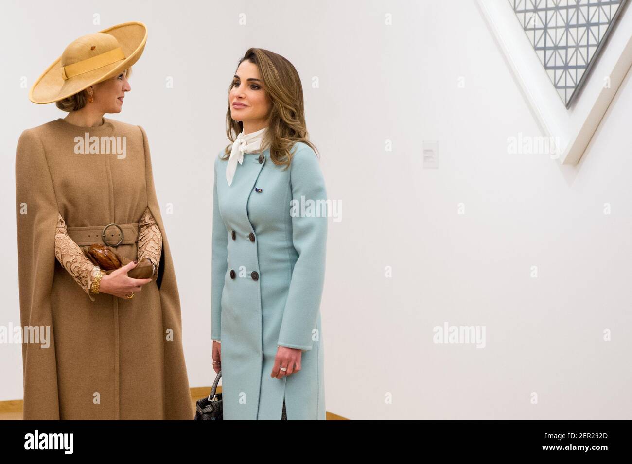 Queen Maxima of the Netherlands and Queen Rania of Jordan during the ...