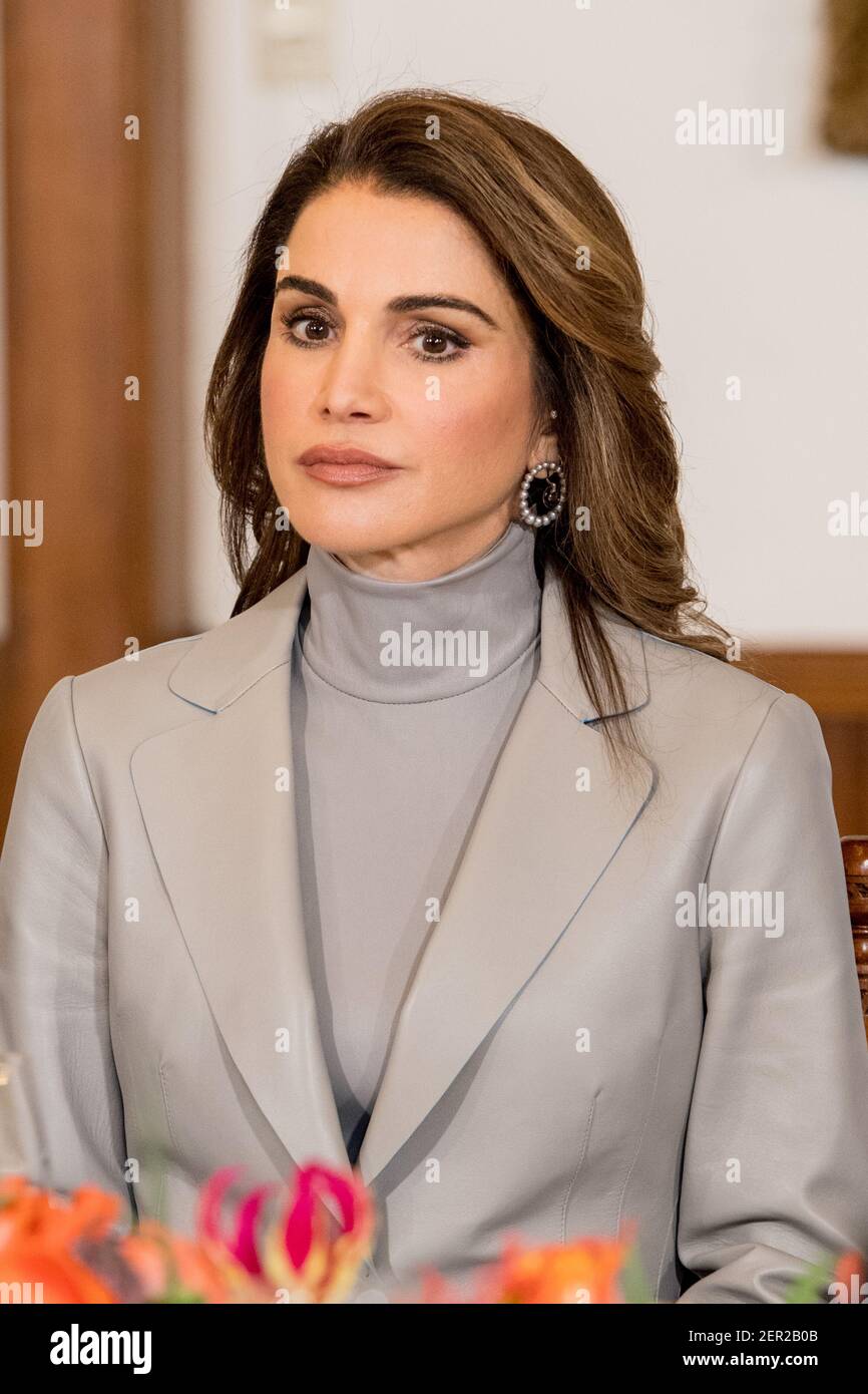 Queen Rania of Jordan during the official lunch at Binnenhof, The Hague ...