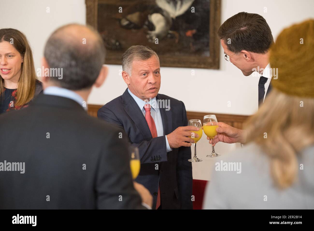 King Abdullah II of Jordan, Dutch Prime Minister Mark Rutte during the ...