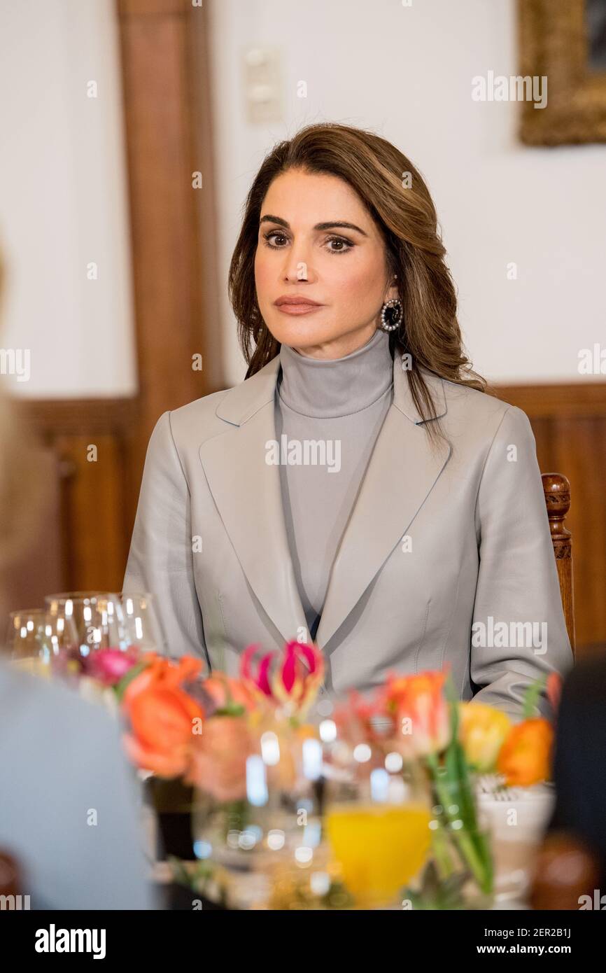 Queen Rania of Jordan during the official lunch at Binnenhof, The Hague ...