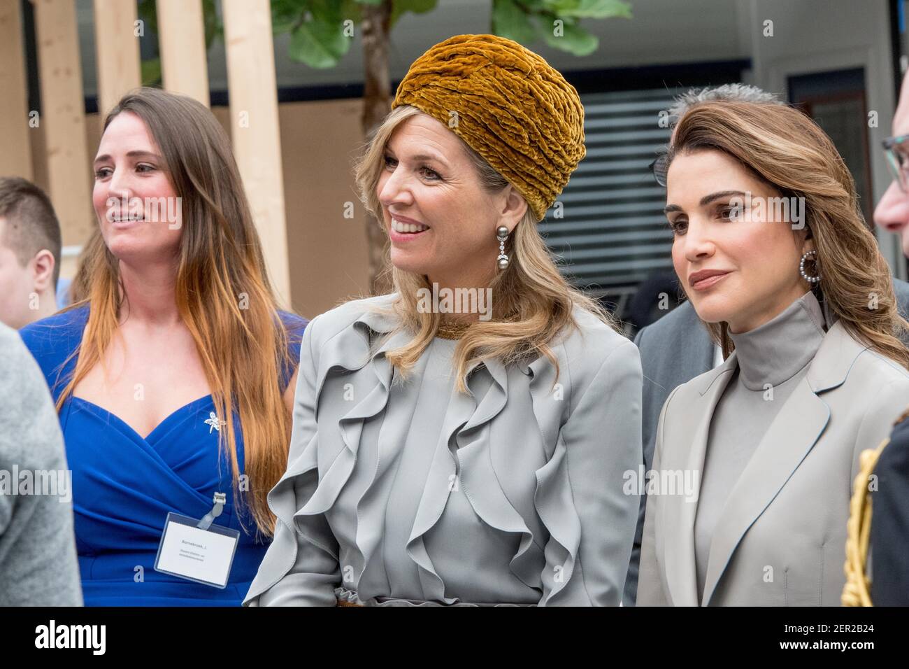Queen Maxima of the Netherlands and Queen Rania of Jordan during the ...