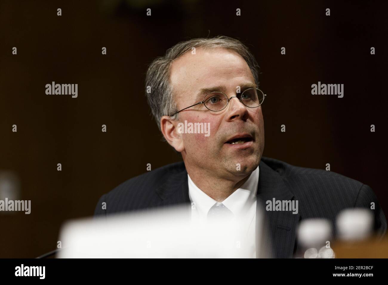 Michael Y. Scudder speaks during his confirmation hearing to become a ...