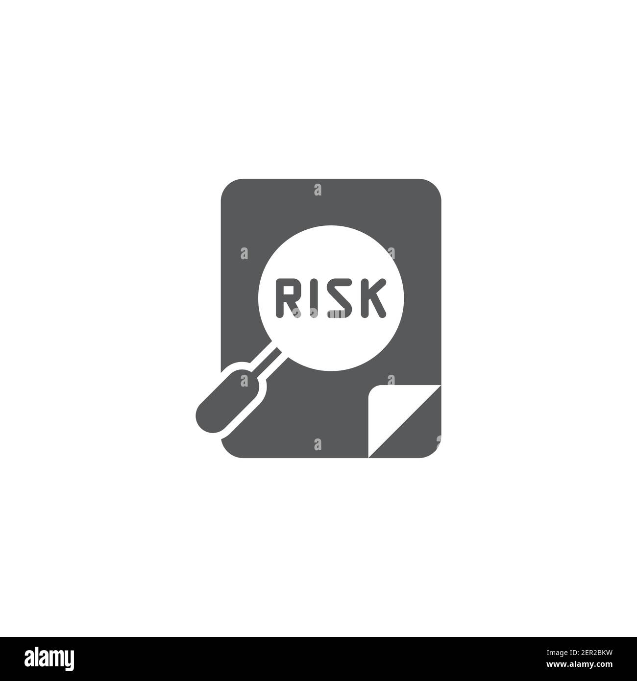 Risk Word Magnifying Glass icon, color, line, outline vector sign ...