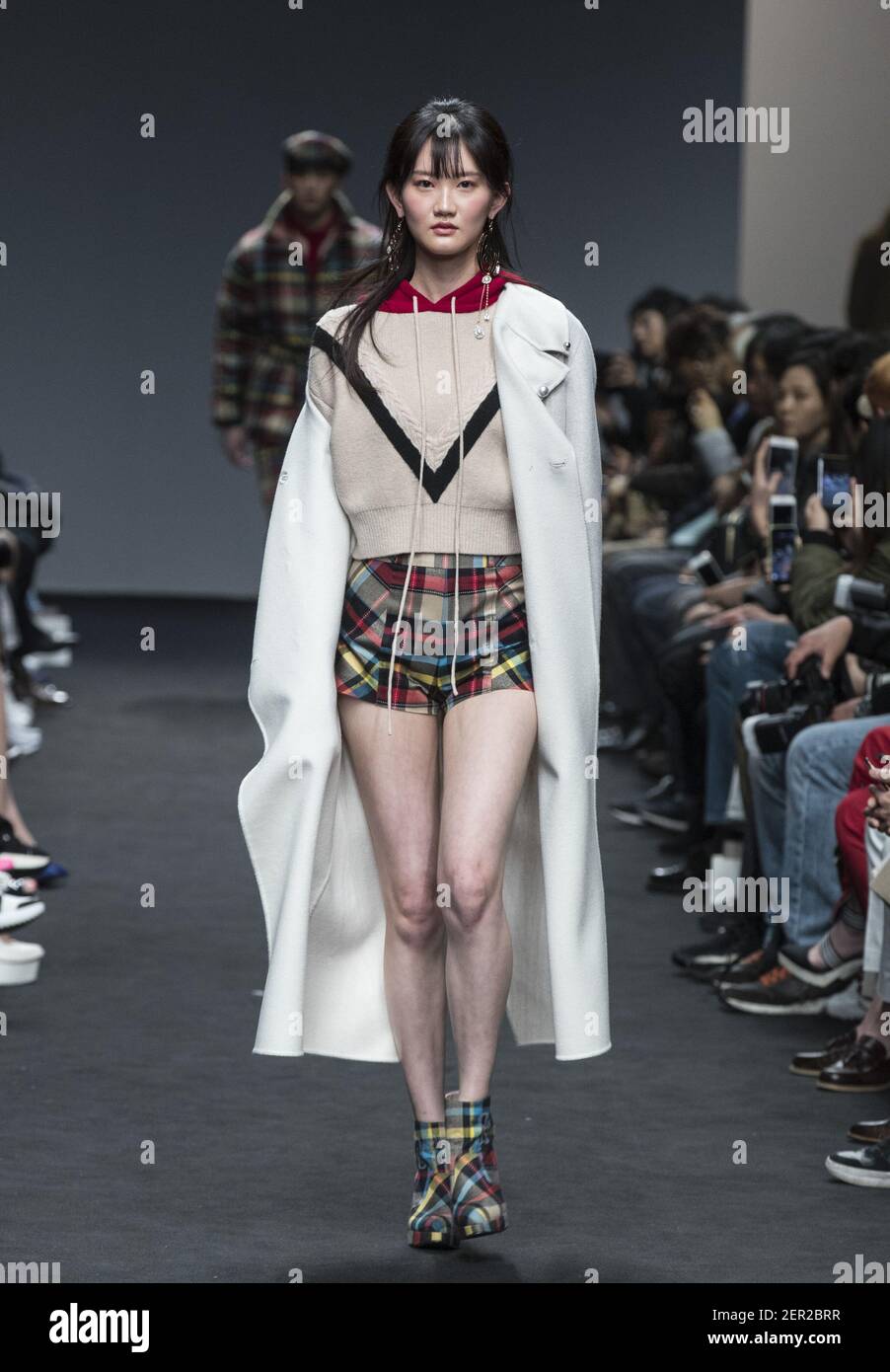 21 March 2018 - Seoul, South Korea : Model Walks on the cat walk during a 2018 F/W Hera Seoul ...