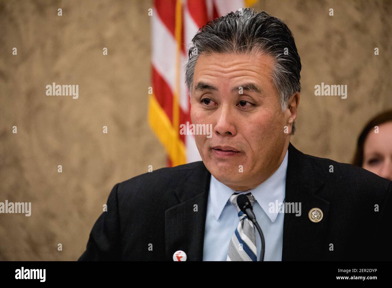 Rep. Mark Takano (CA 41st District), speaks at a forum to examine ...