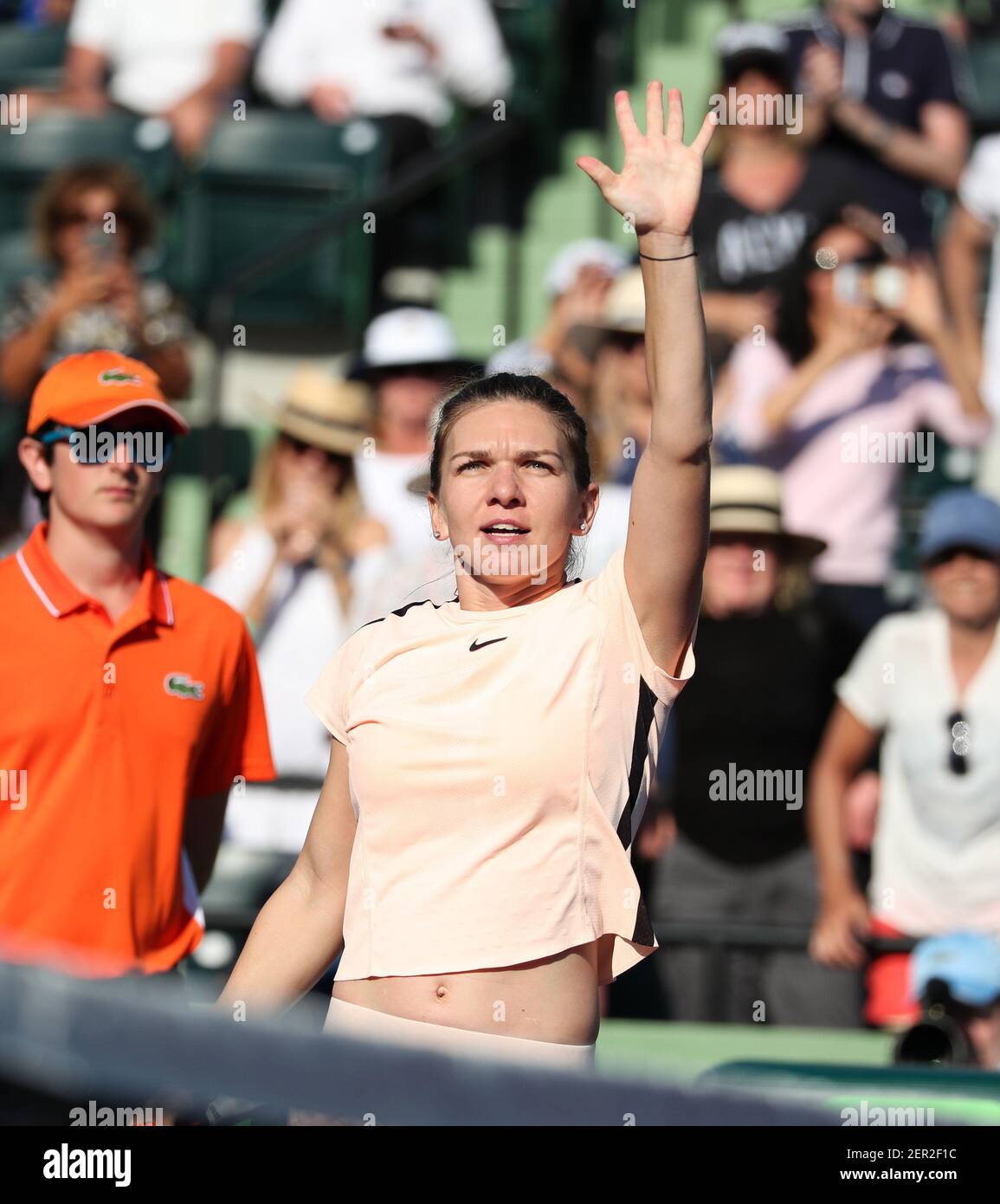 March 22, 2018: Simona Halep from Romania celebrates to the crowd her ...