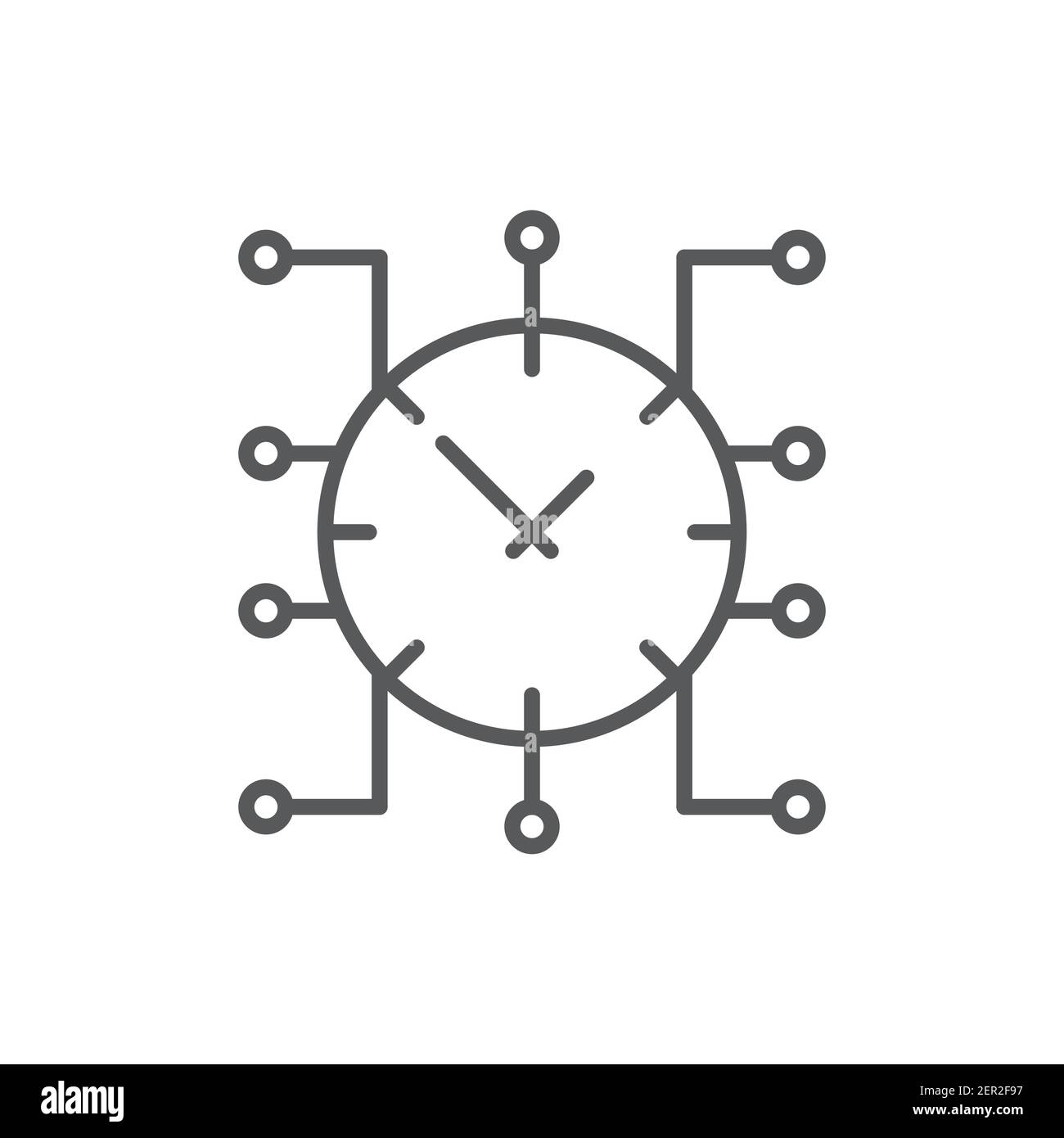 Real Time Icon Color Line Outline Vector Sign Linear Style