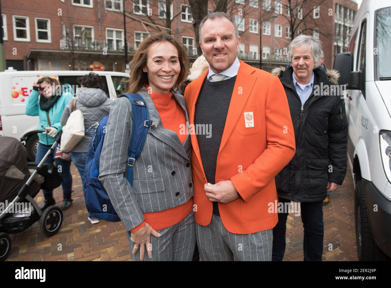 Bibian Mentel and Edwin Spee during the honoring of all Olympic and ...