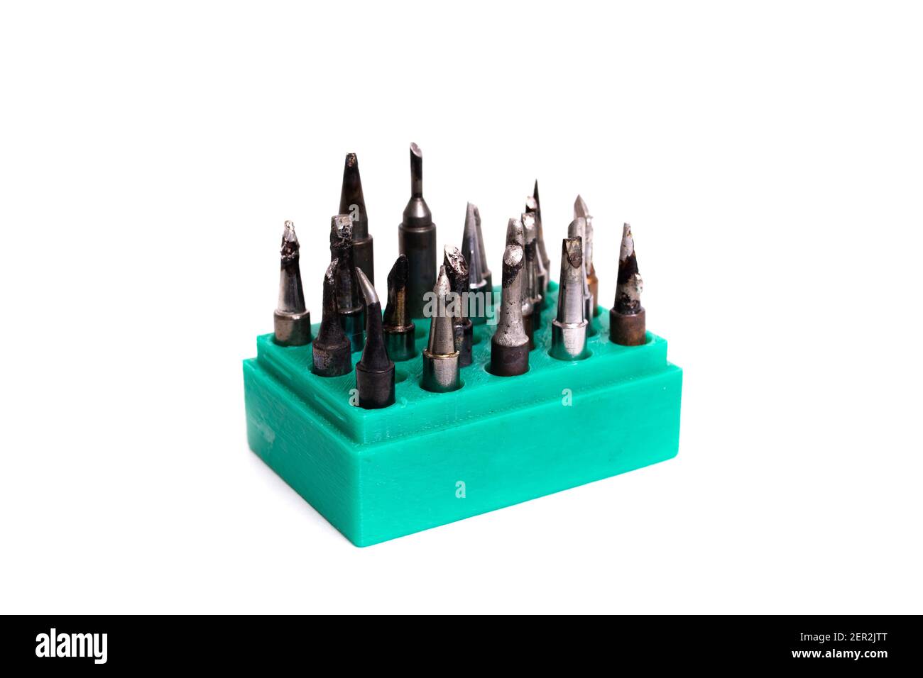 Soldering iron tips box isolated on a white background Stock Photo - Alamy