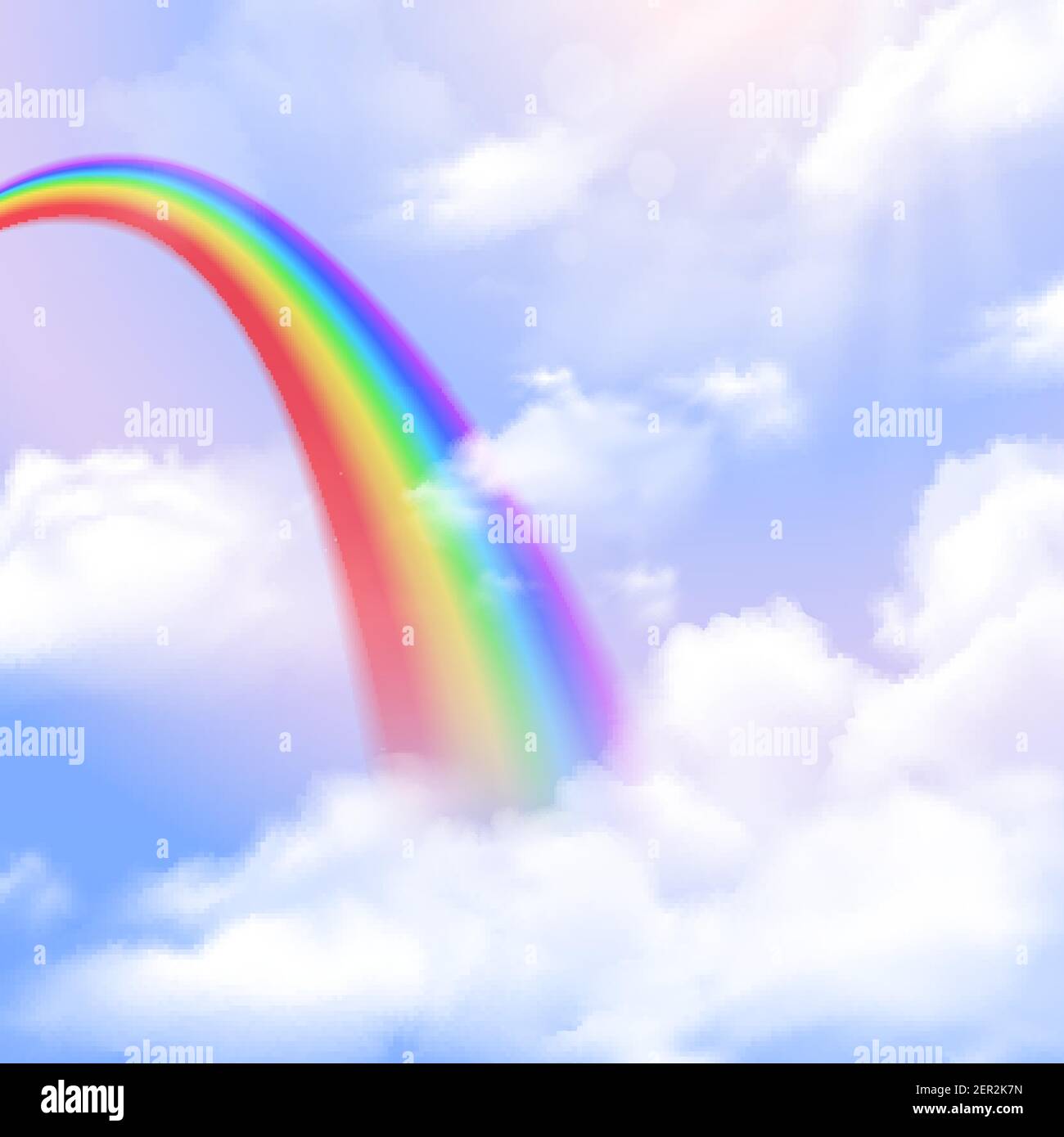 Bright colored rainbow and sky realistic isolated Stock Vector Image ...