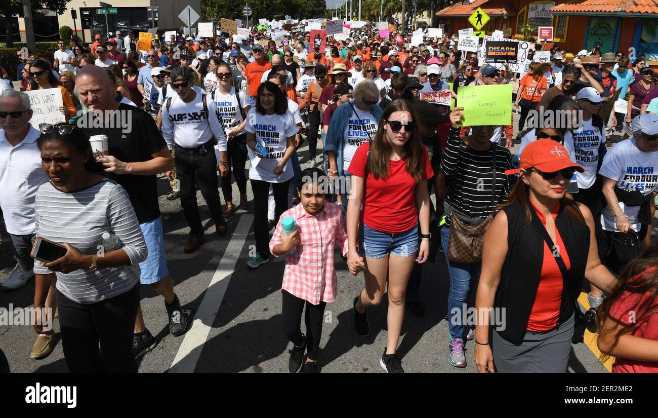 Thousands marched from the Boca Raton City Hall to the Mizner Park ...
