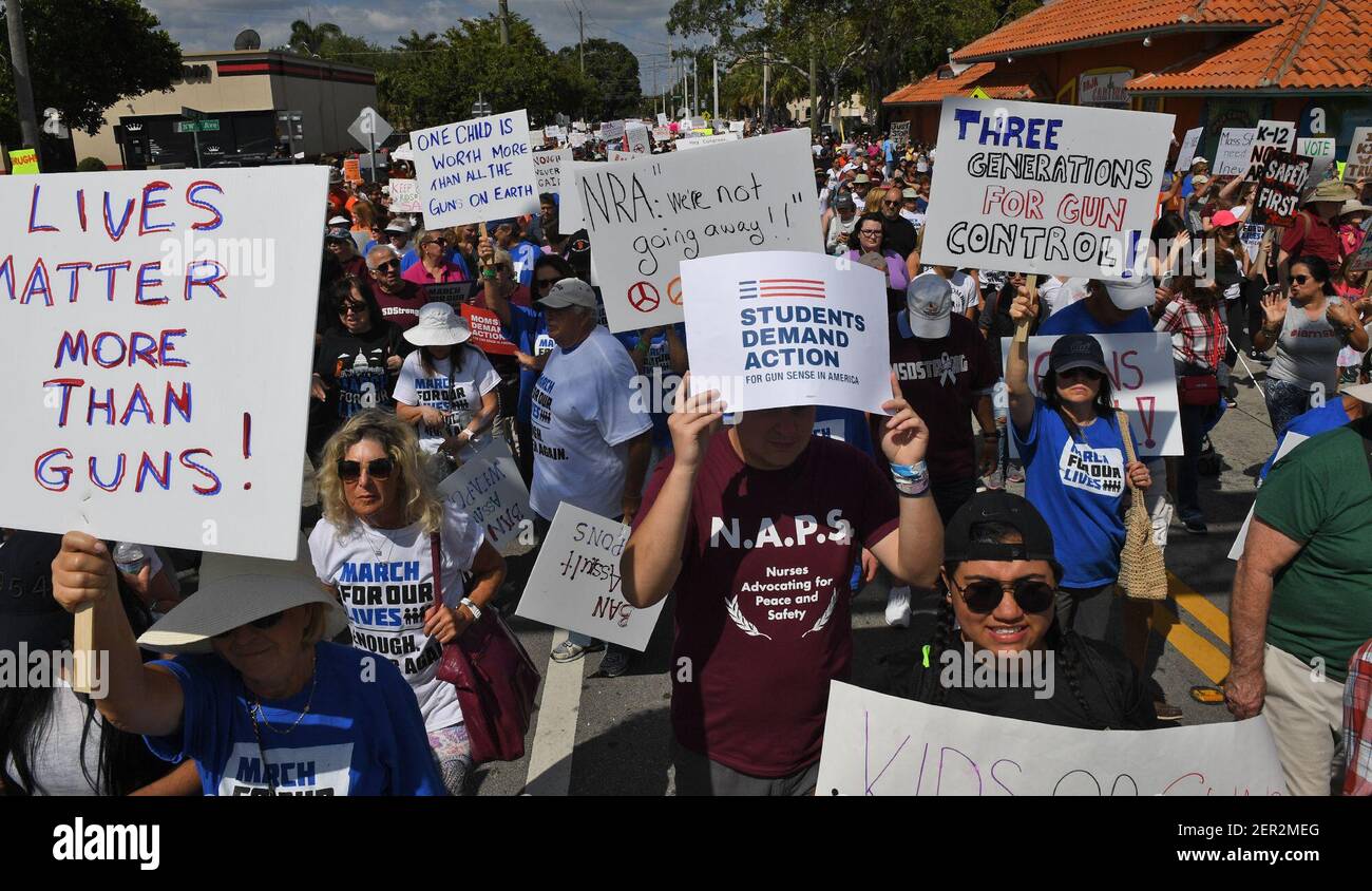 Thousands marched from the Boca Raton City Hall to the Mizner Park ...