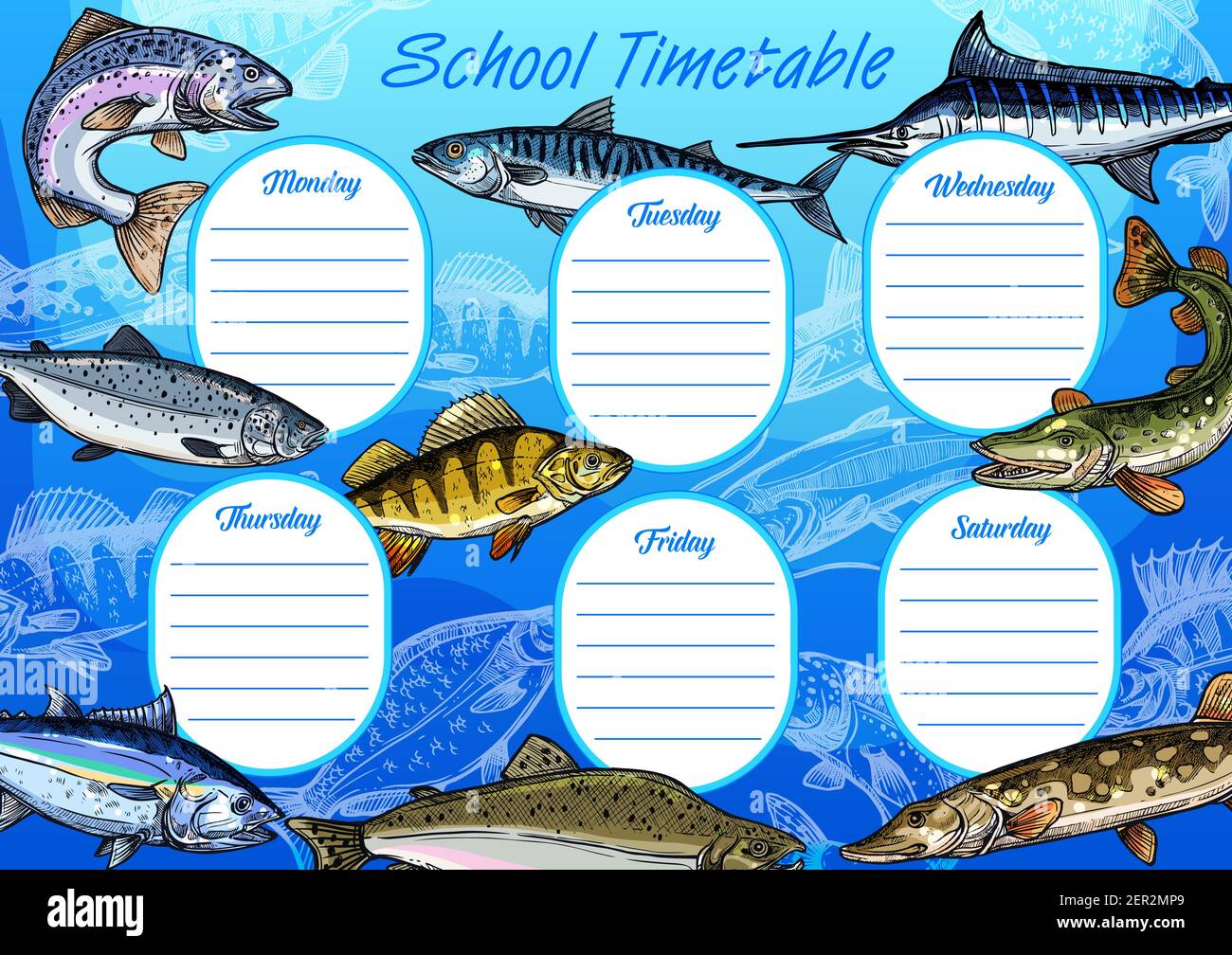School timetable vector template with education schedule of student ...