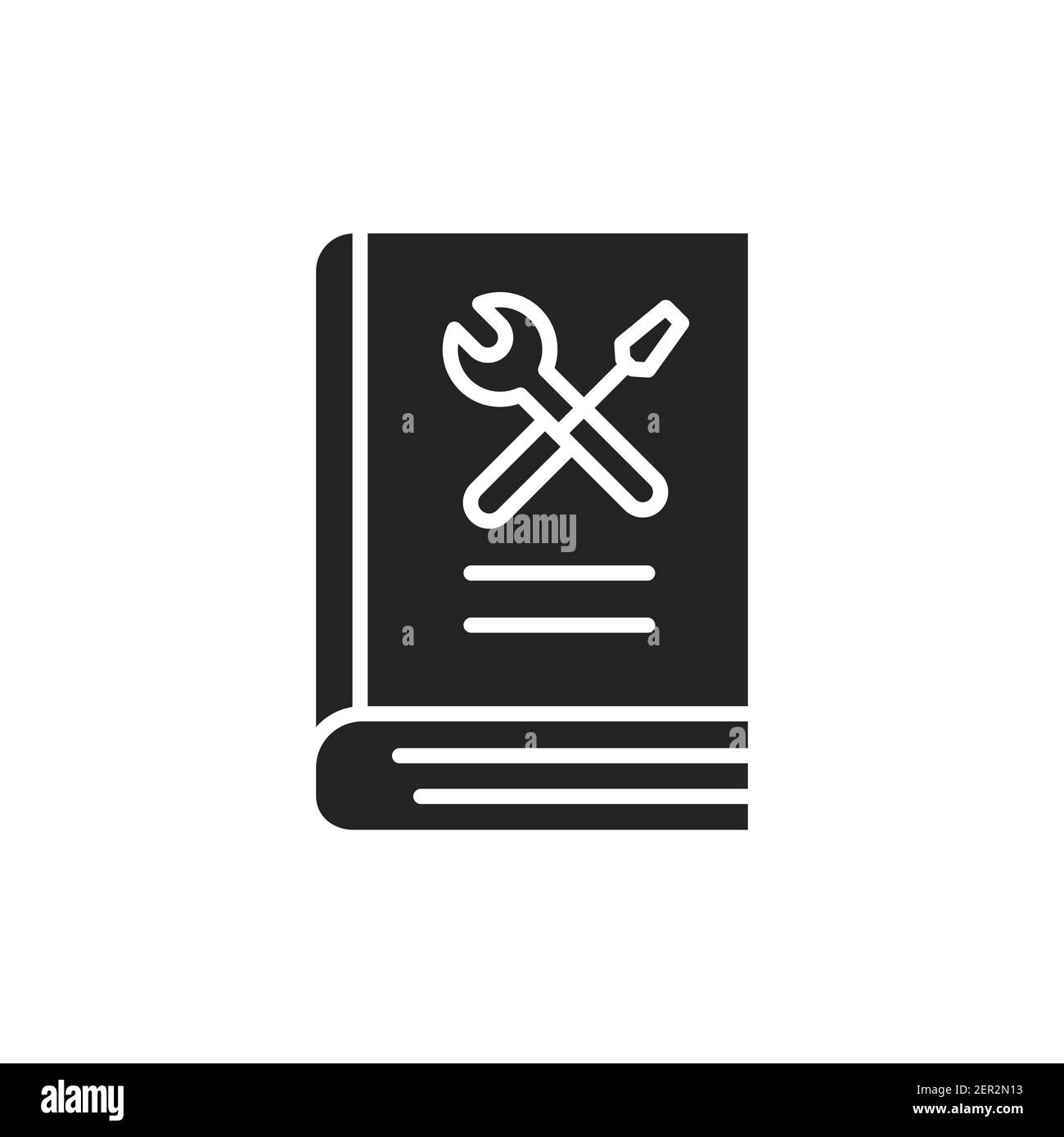 Repair knowledge book black glyph icon Vector illustration Stock Vector ...