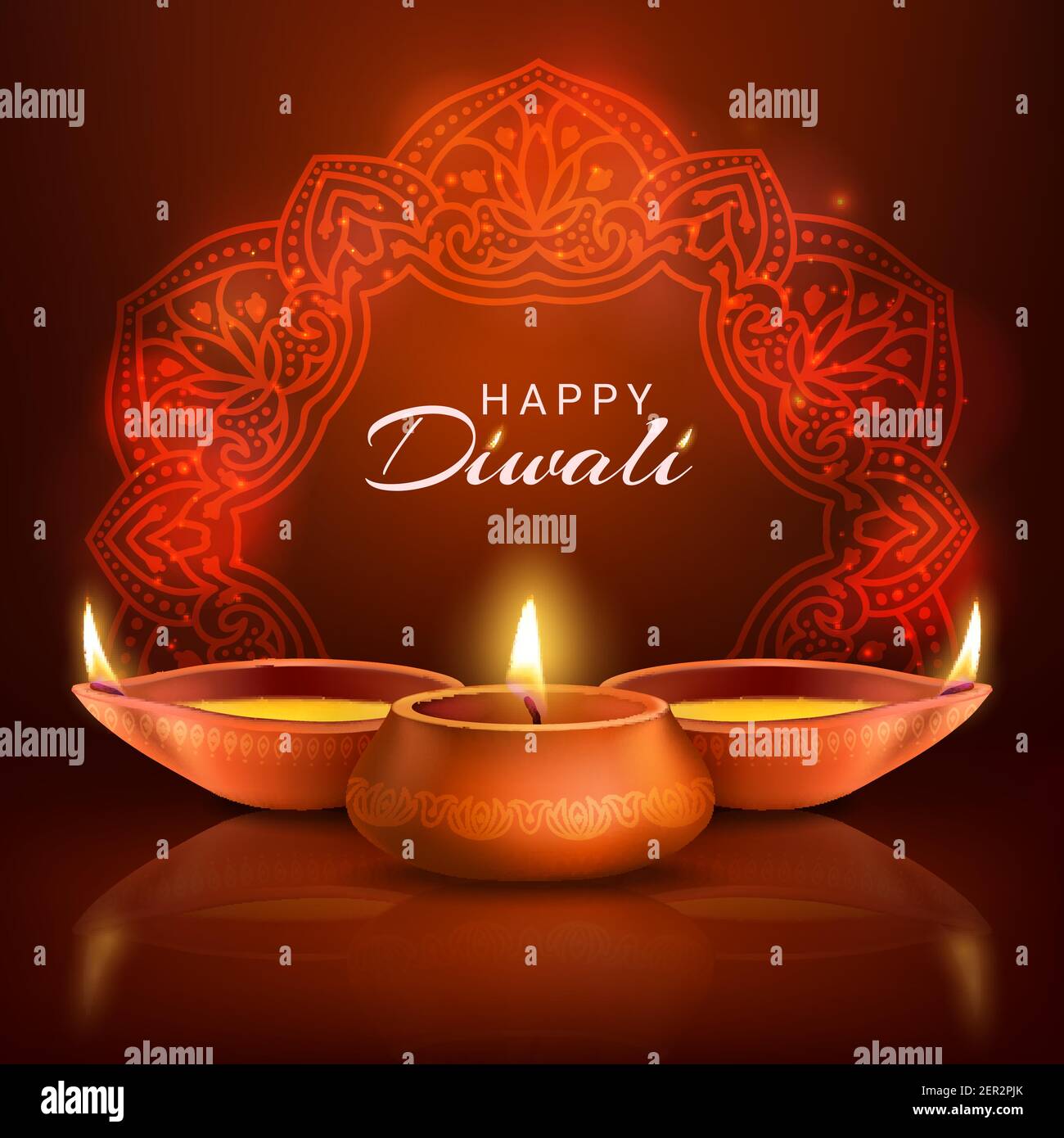 Traditional diya oil lamp lit Stock Vector Images - Alamy