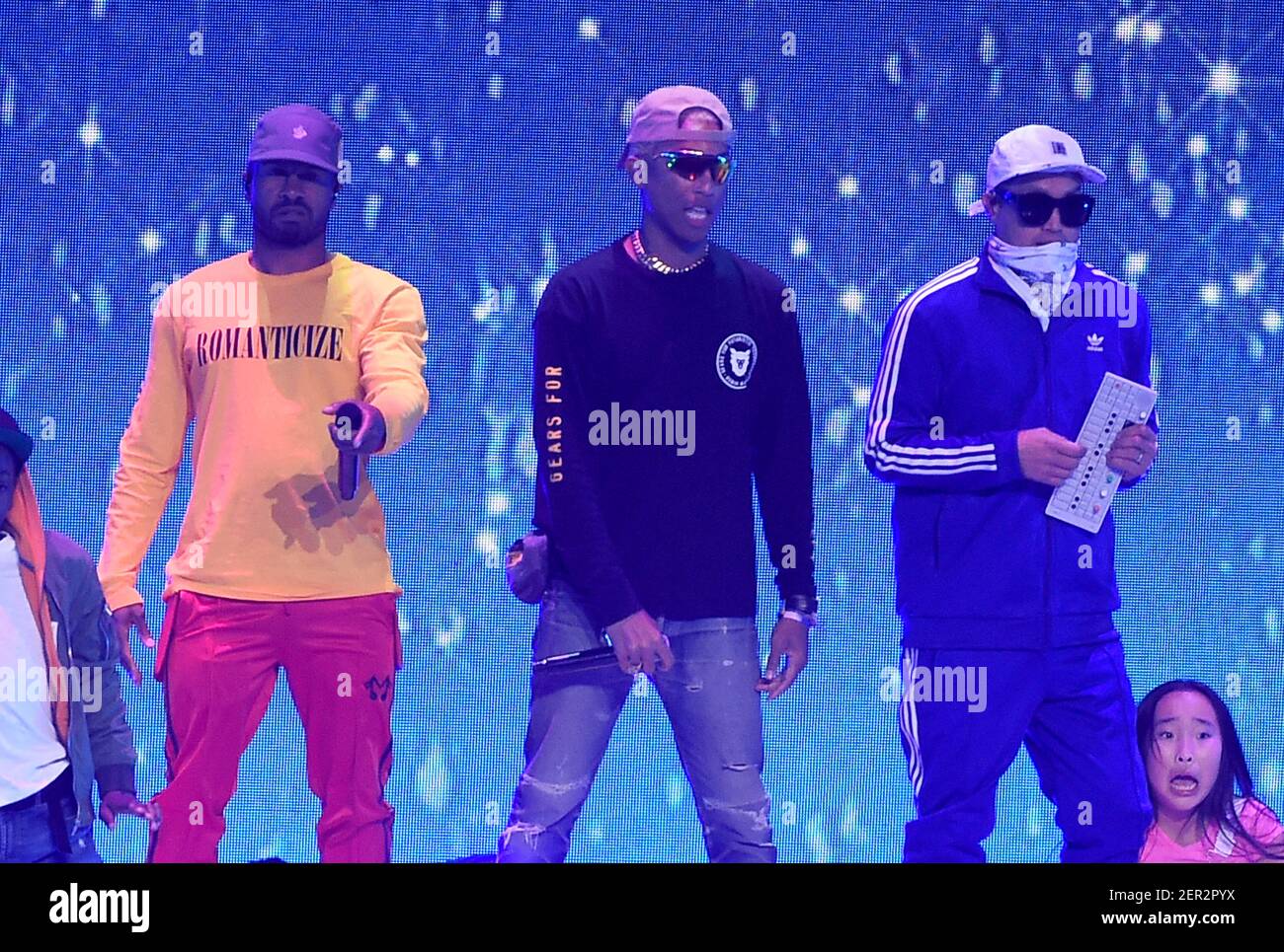 LOS ANGELES, CA - MARCH 24: Pharrell Williams, Shae Haley, and Chad ...
