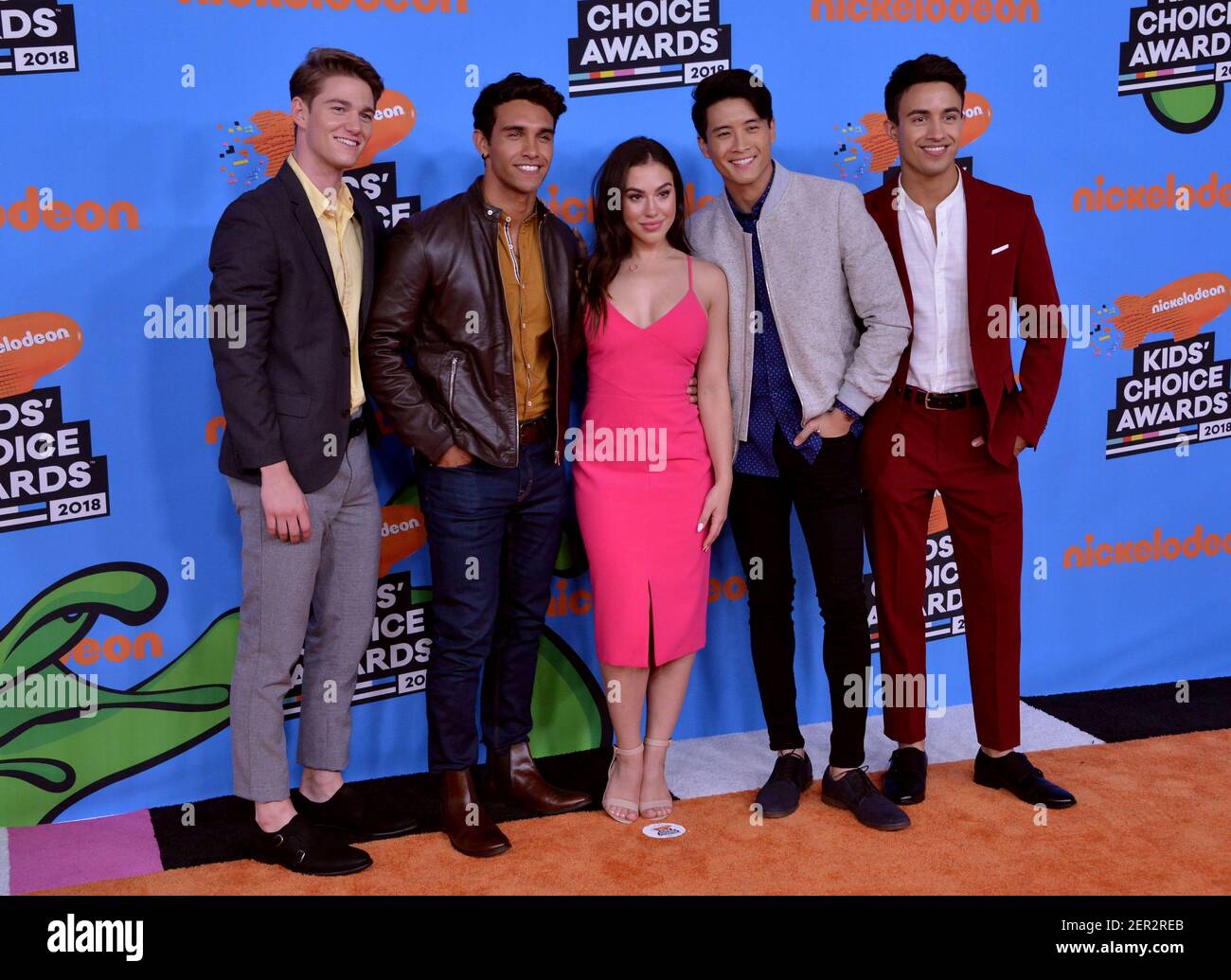 The cast of Power Rangers Ninja Steel walking on the red carpet during ...