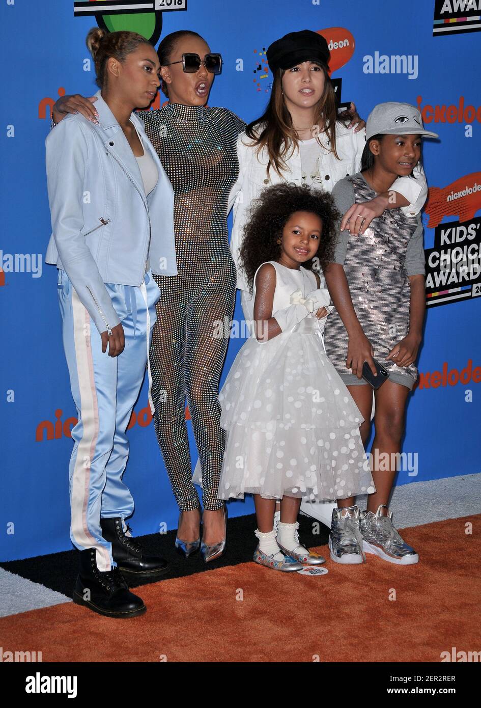 Mel B and her children walking on the red carpet during the 2018 ...