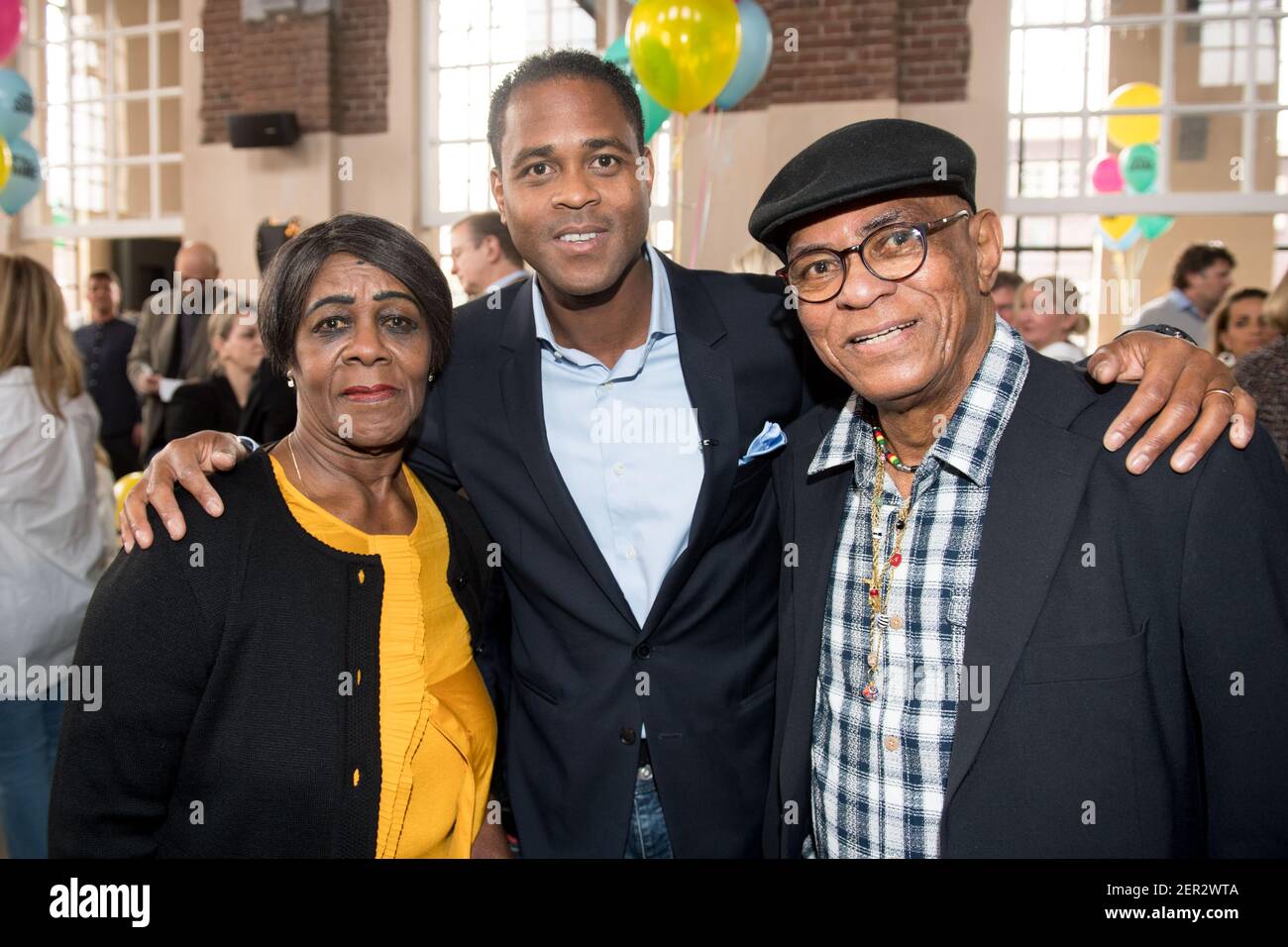 Patrick Kluivert with his parents Lidwina and Kenneth during Shane ...