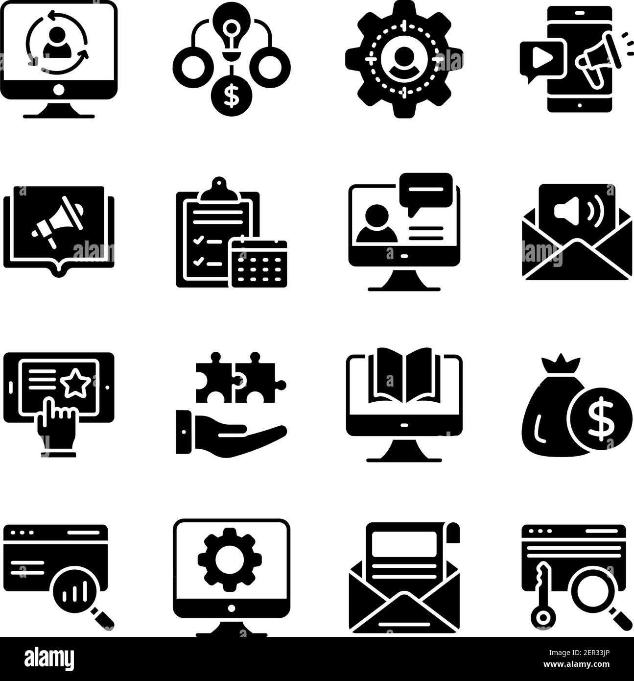 Finance and Management Solid Icons Pack Stock Vector Image & Art - Alamy