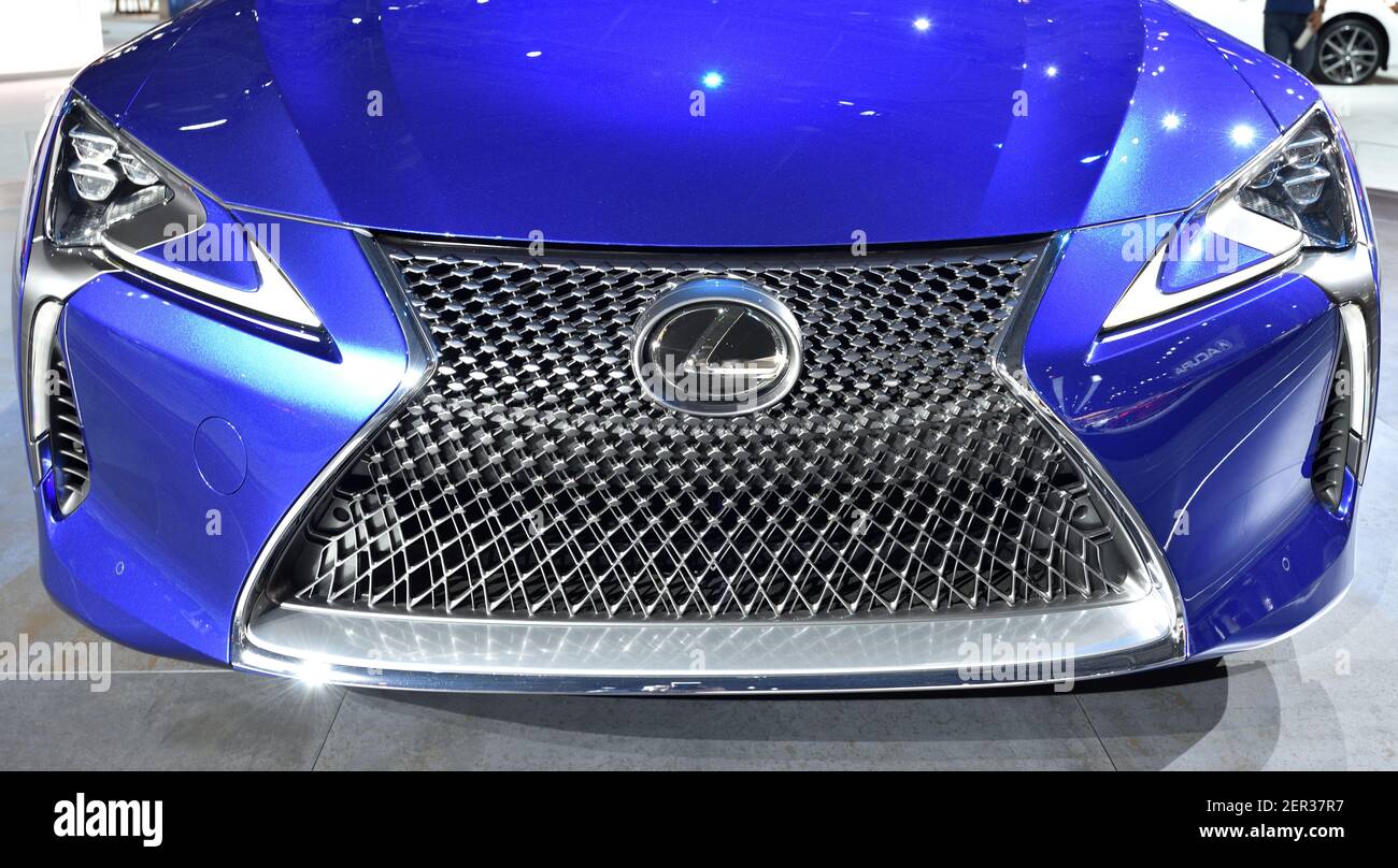 2018 Lexus LC Structural blue edition on display at the New York ...