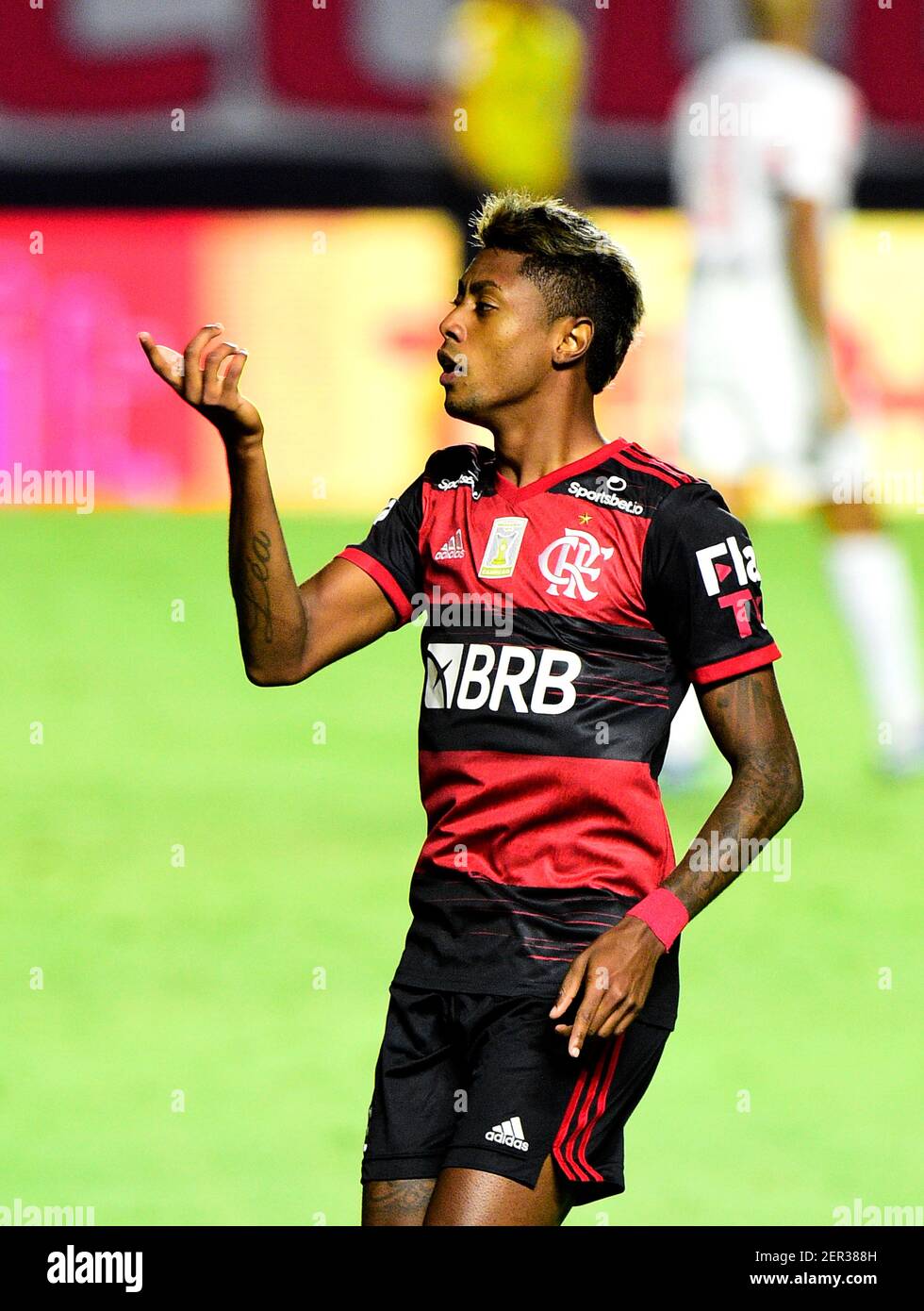 SAO PAULO, BRAZIL - FEBRUARY 25: Bruno Henrique of CR Flamengo ...