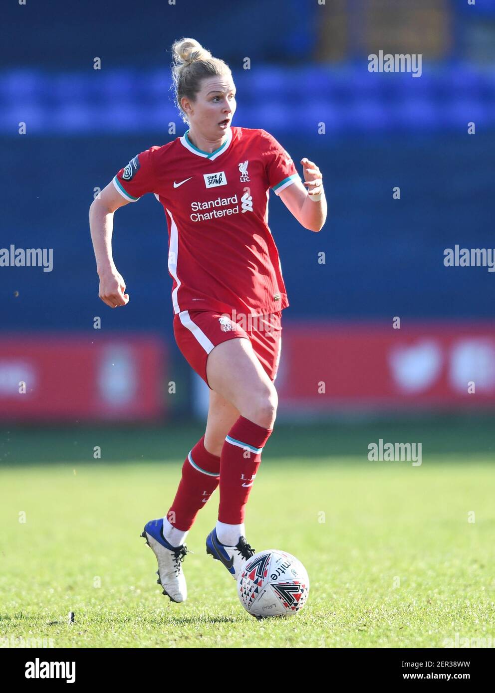Liverpool, UK. 28th Feb, 2021. Rhiannon Roberts (#4 Liverpool) during ...