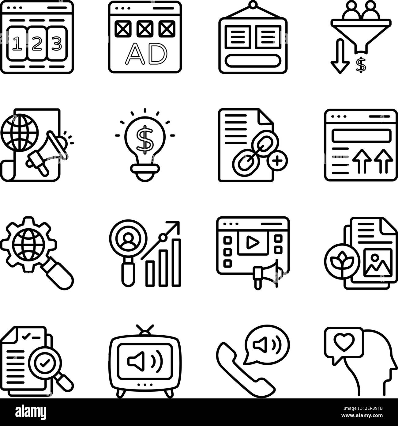 Search engine linear icons hi-res stock photography and images - Alamy