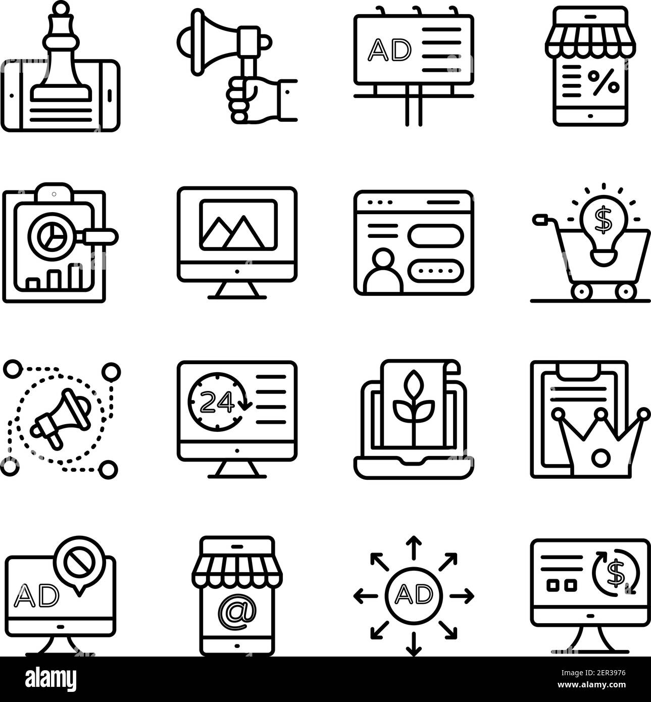 Web and Marketing Linear Icons Stock Vector Image & Art - Alamy