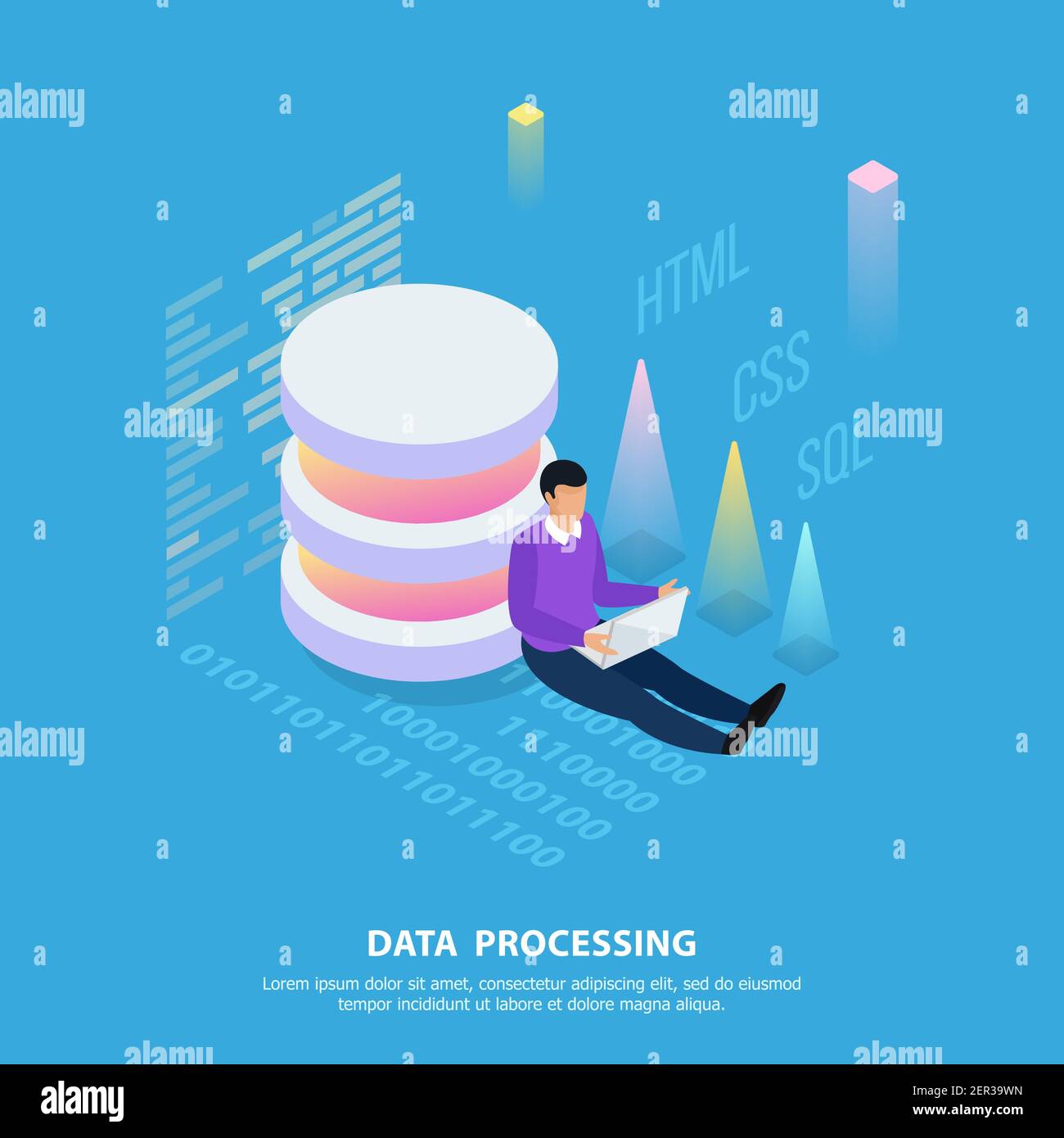 Freelance programming isometric background composition with graph ...