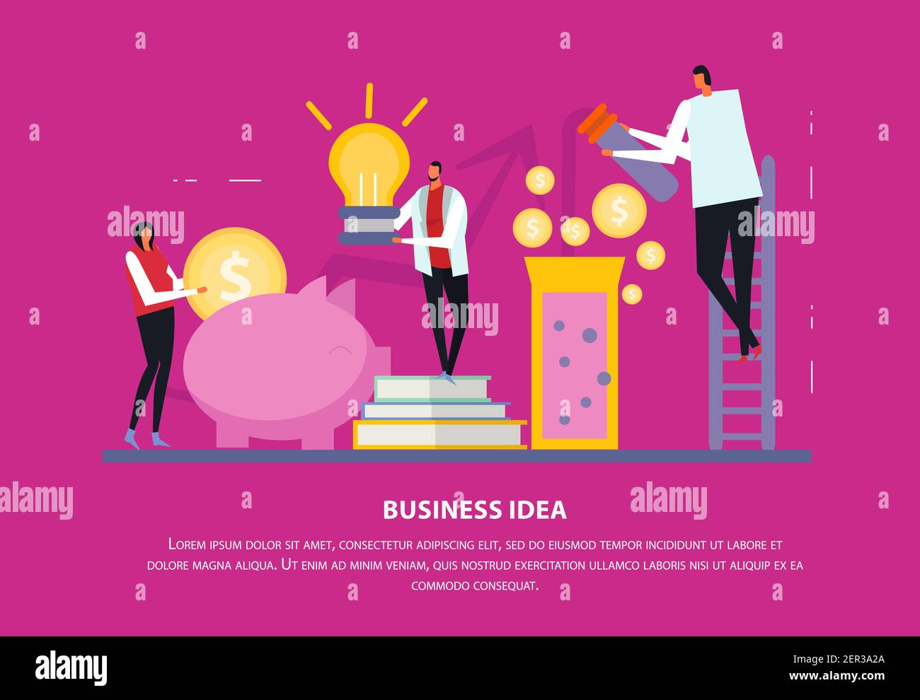 Freelance business concept flat background composition with editable ...