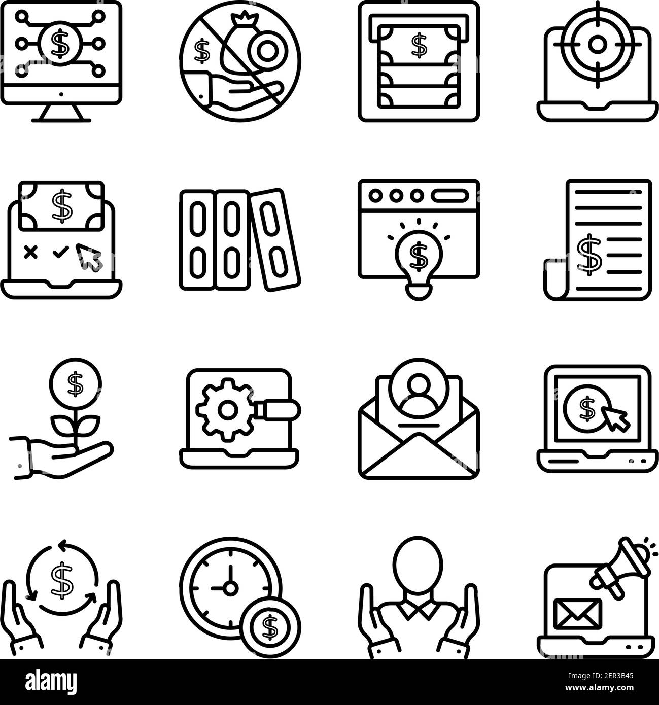 Digital optimization linear icons Stock Vector Images - Alamy