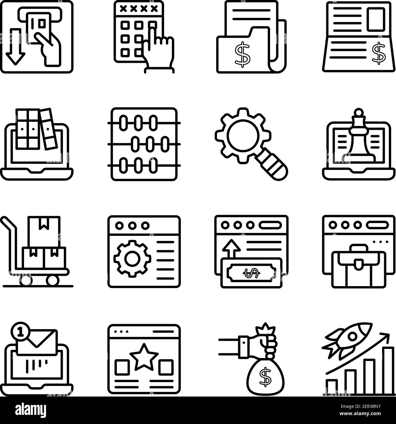 Business analytics linear icons Cut Out Stock Images & Pictures - Alamy