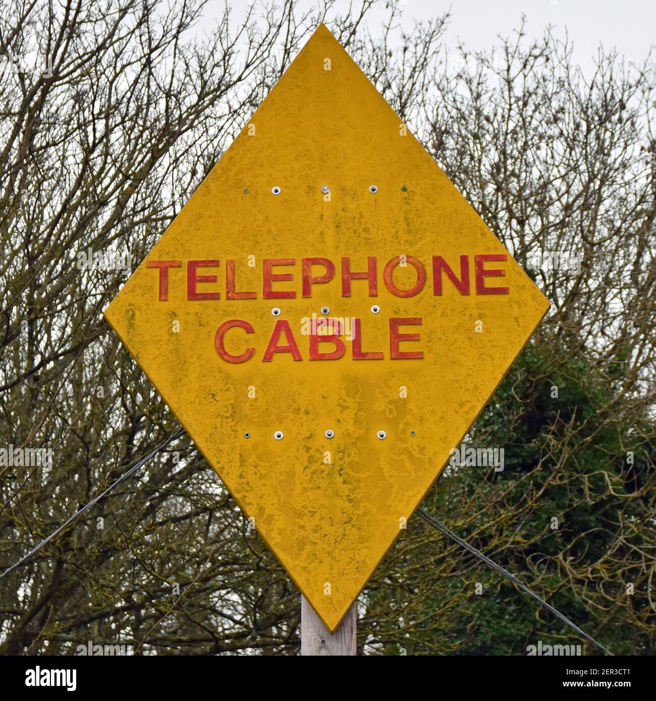 Cable telephone sign hi-res stock photography and images - Alamy