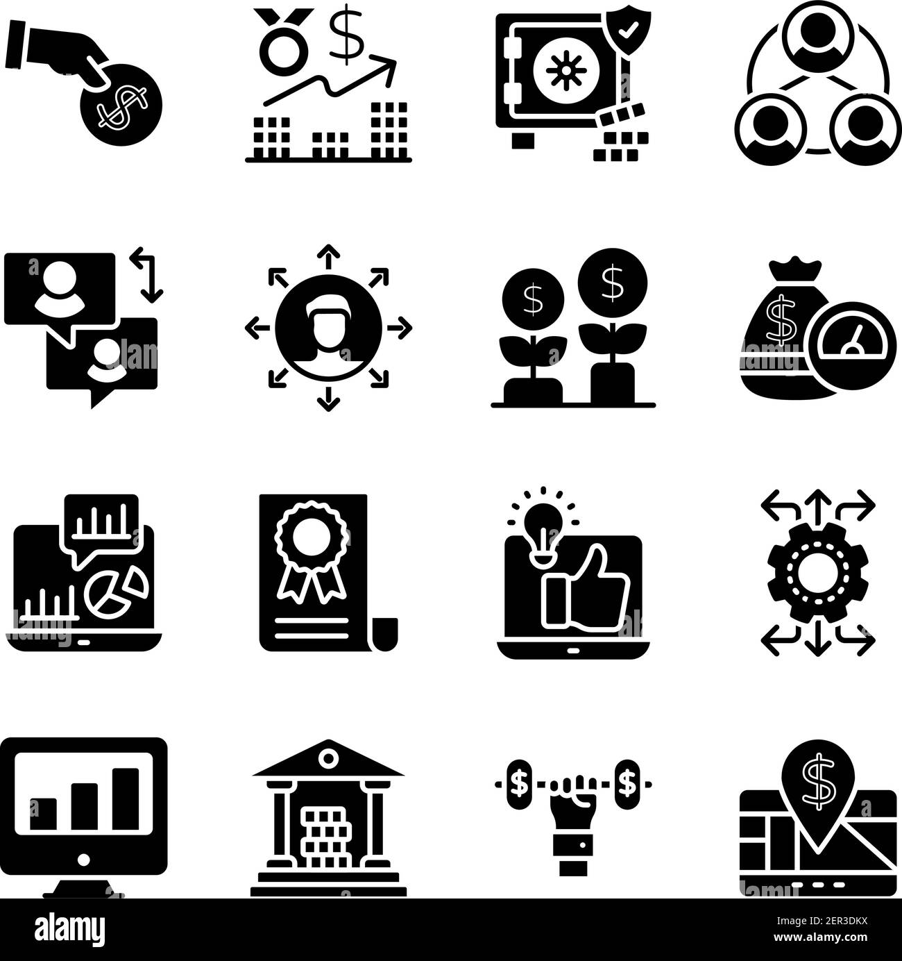 Business and Finance Solid Icons Pack Stock Vector Image & Art - Alamy