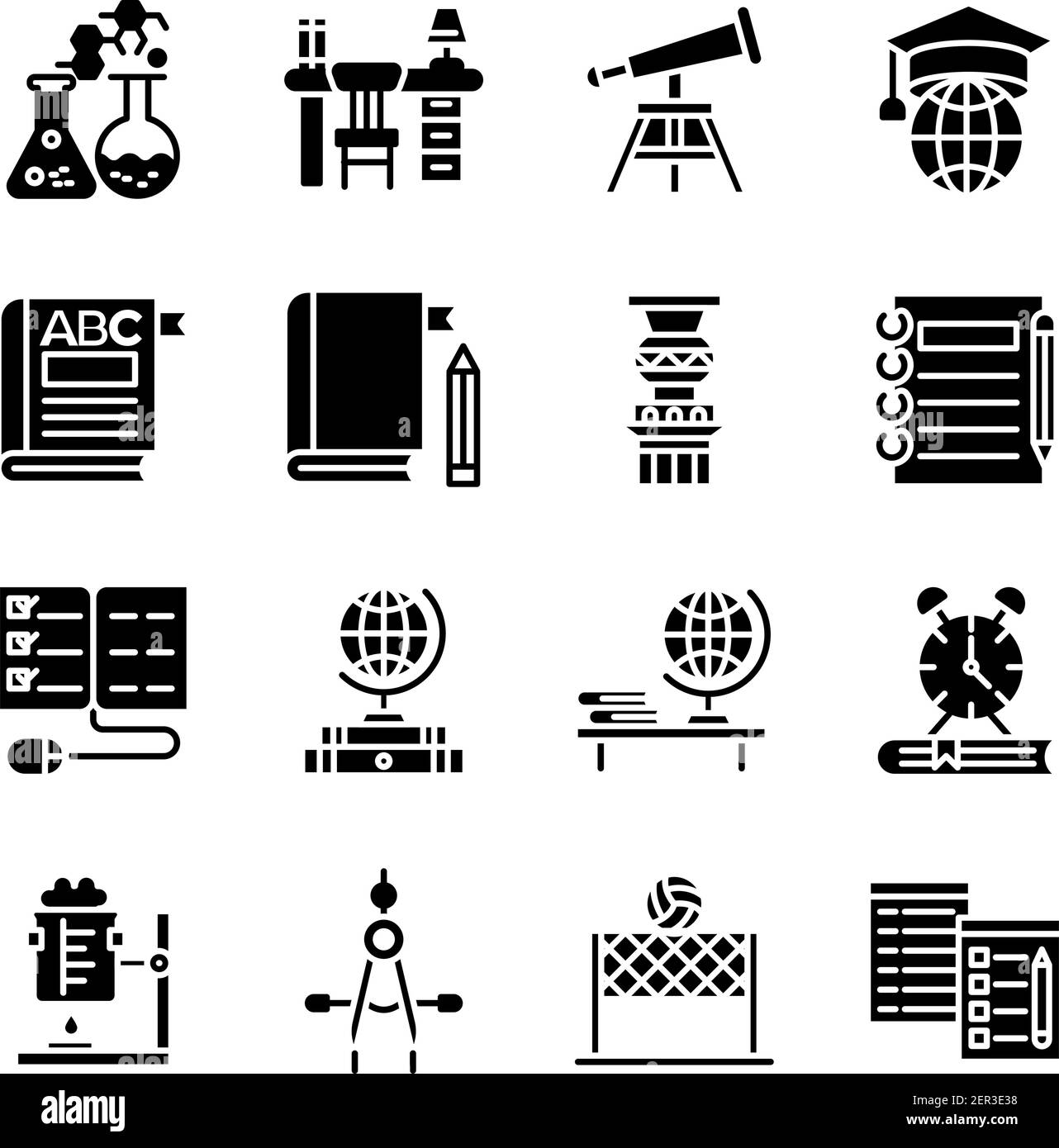 Pack of Learning Solid Icons Stock Vector Image & Art - Alamy