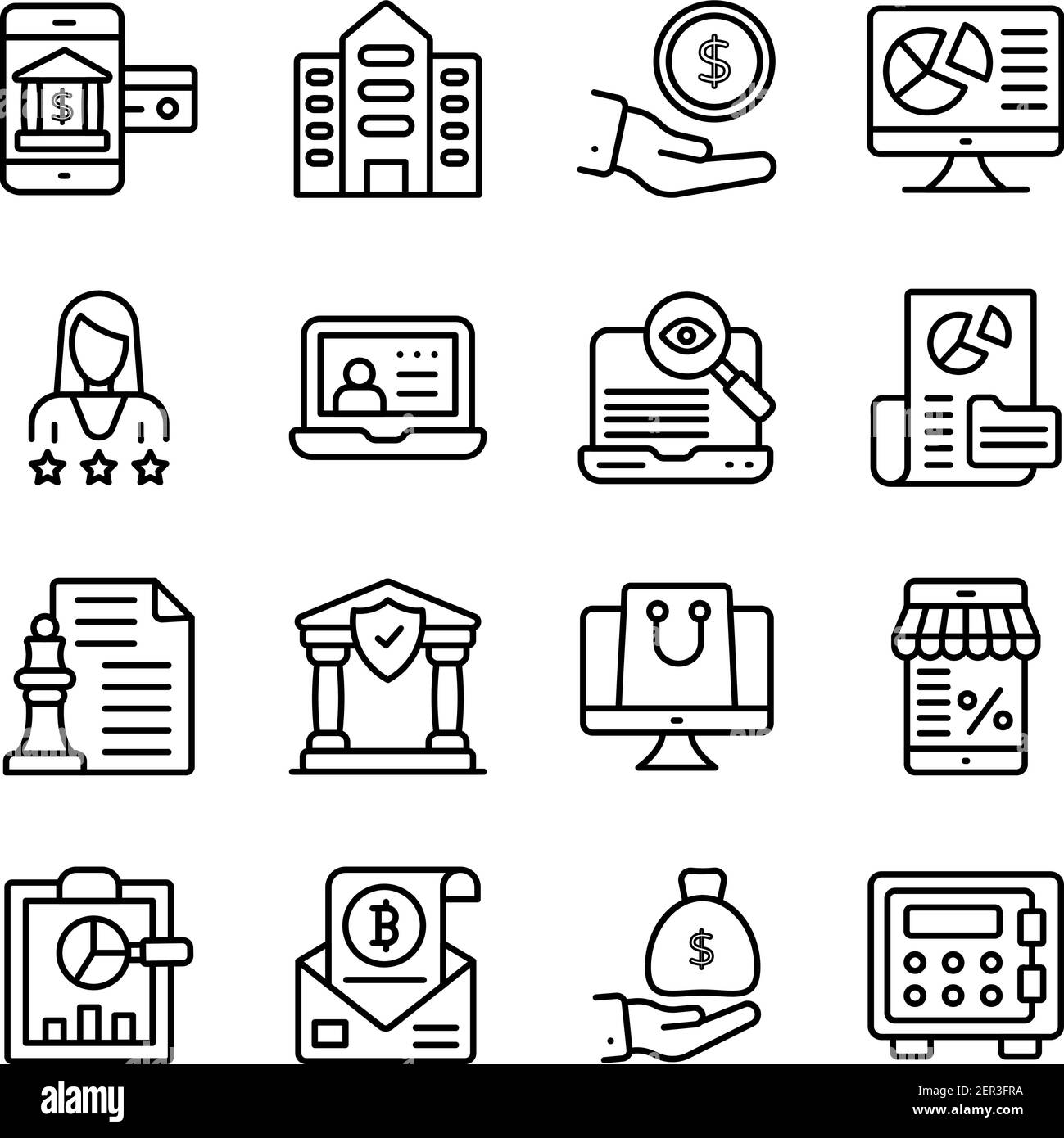 Business planning linear icons Cut Out Stock Images & Pictures - Alamy