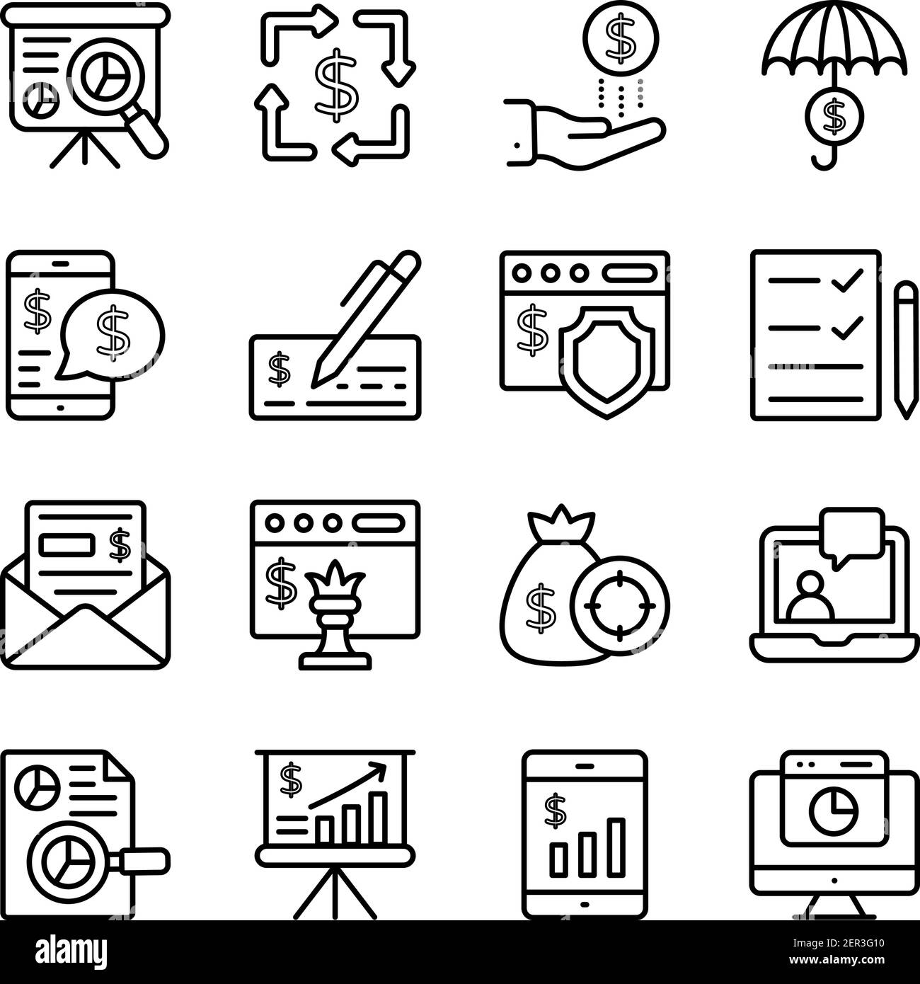 Financial Infographic Linear Icons Pack Stock Vector Image & Art - Alamy