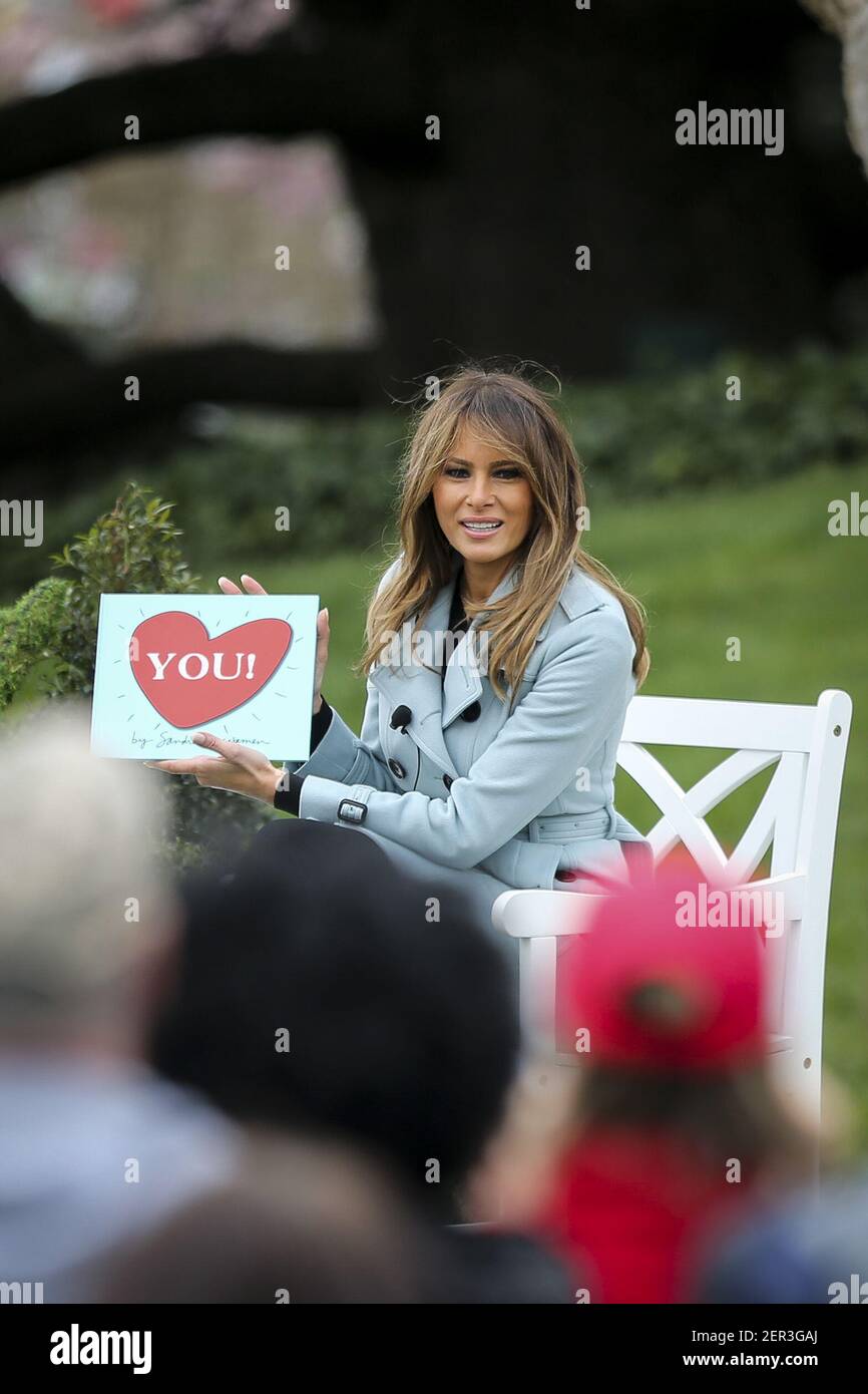 First lady Melania Trump prepares to read 'You' by Sandra Magsamen ...