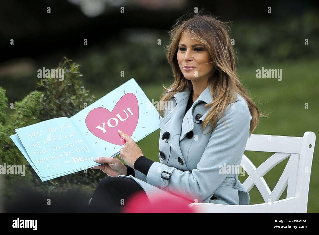 First lady Melania Trump prepares to read 'You' by Sandra Magsamen ...