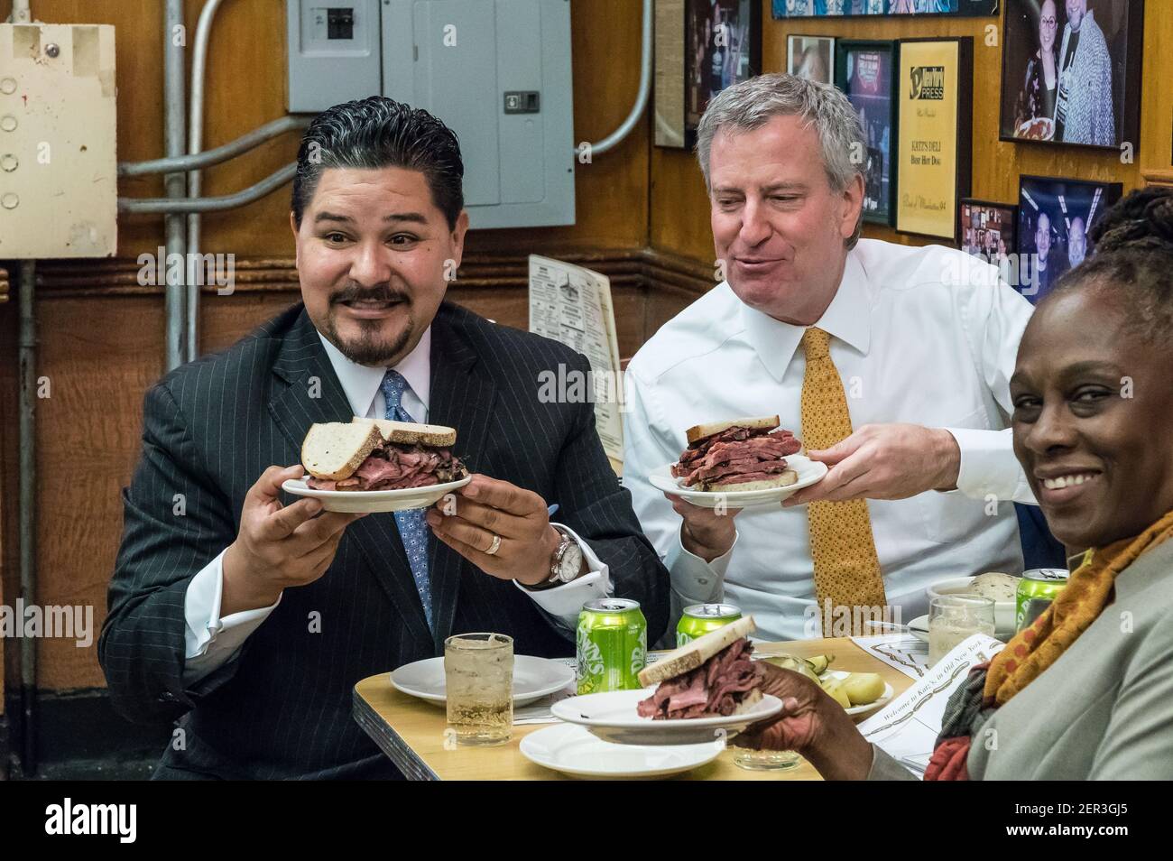Incoming New York City School Chancellor Richard Carranza (L) is seen ...