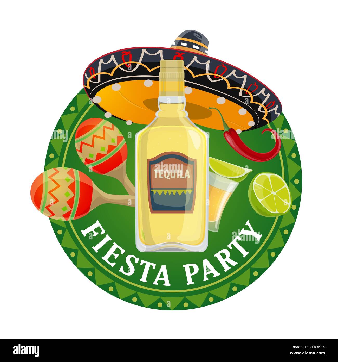 Mexican fiesta party vector design with mariachi musician sombrero hat ...