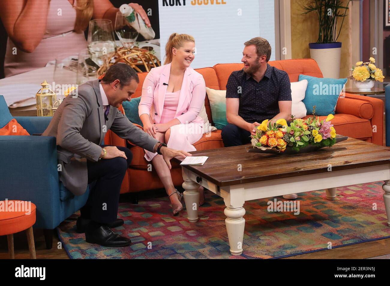 MIAMI, FL - APRIL 3: Alan Tacher, Amy Schumer and Rory Scovel are seen ...