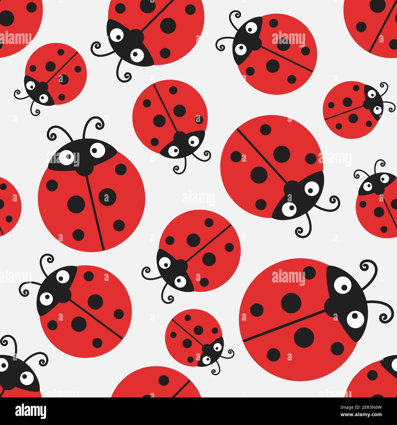 Ladybug pattern, vector seamless ladybird decorative background with ...