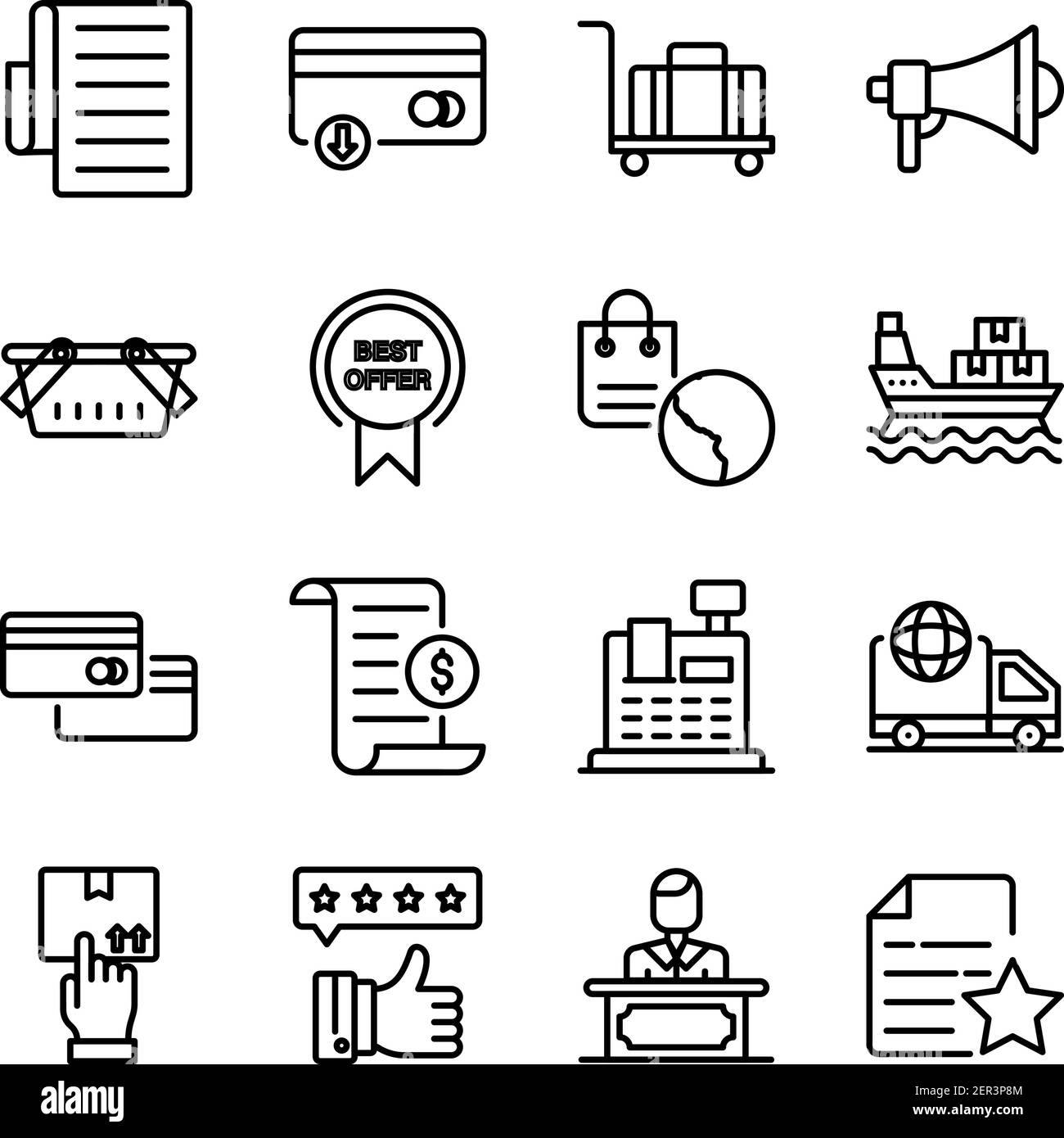 Pack of Purchasing Linear Icons Stock Vector Image & Art - Alamy