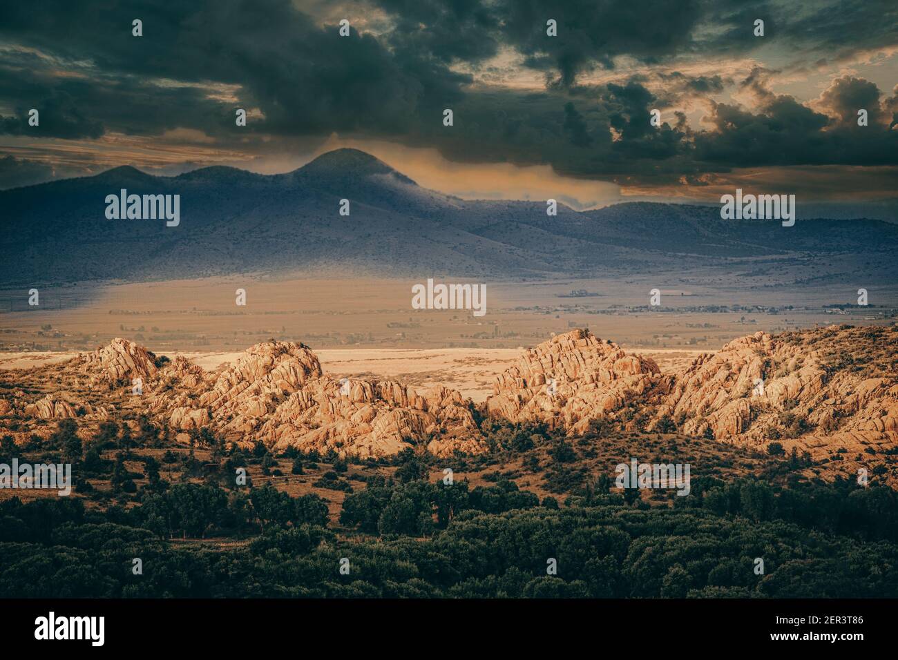 The Granite Dells of Prescott and the Chino Valley beyond. Arizona ...