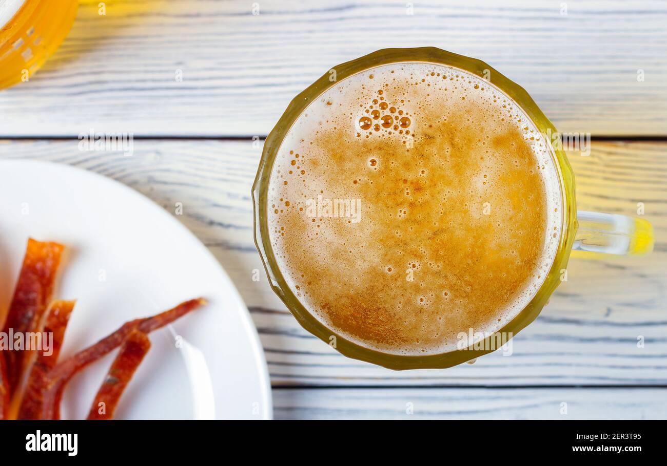 Beer from above foam hi-res stock photography and images - Alamy